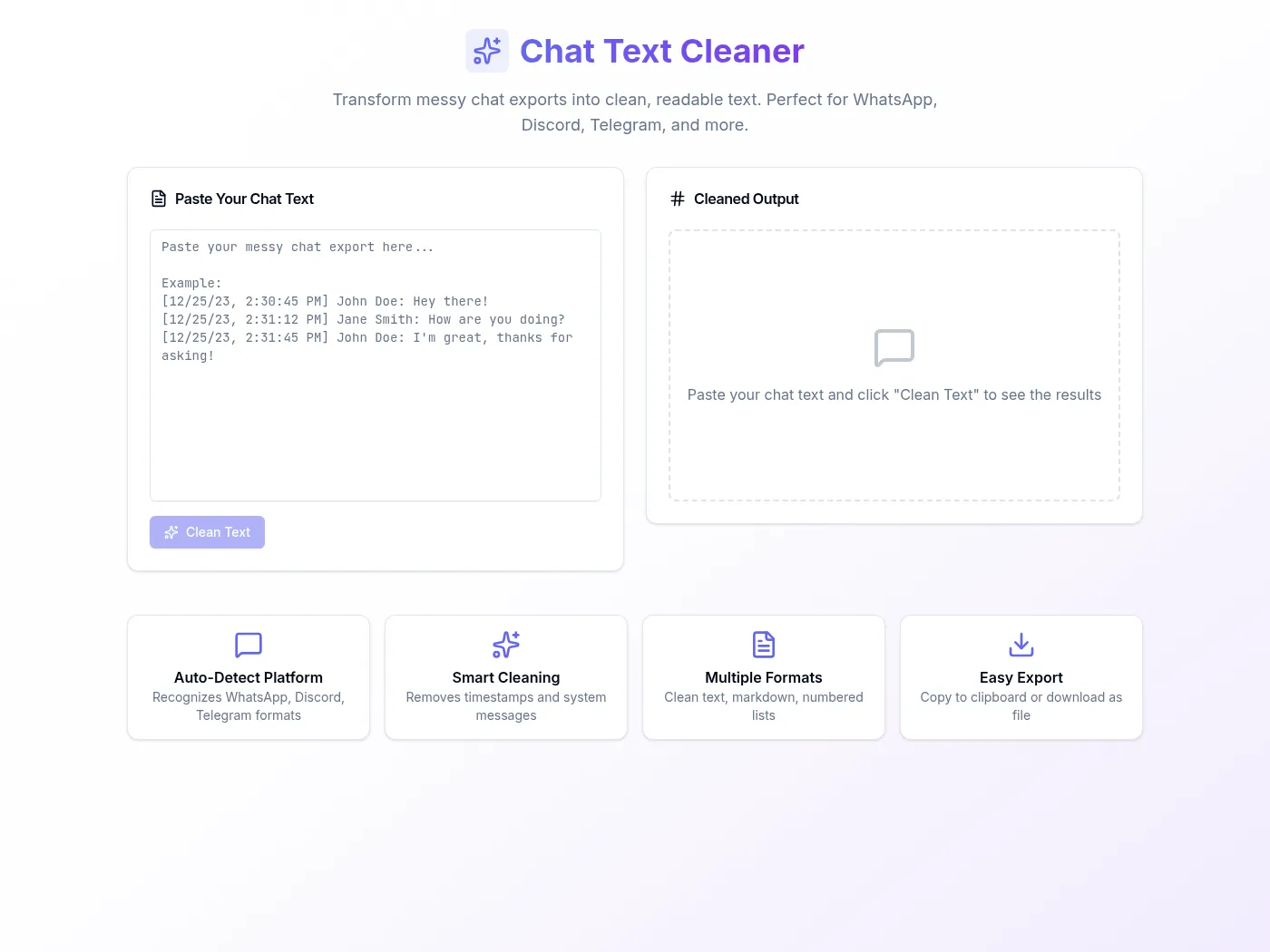 Chat Text Cleaner