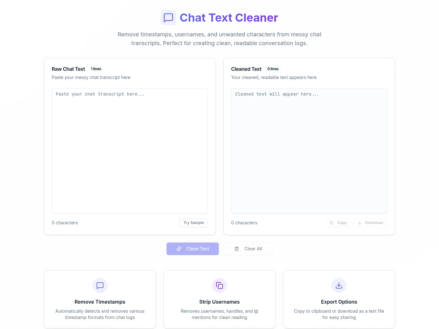 Chat Text Cleaner