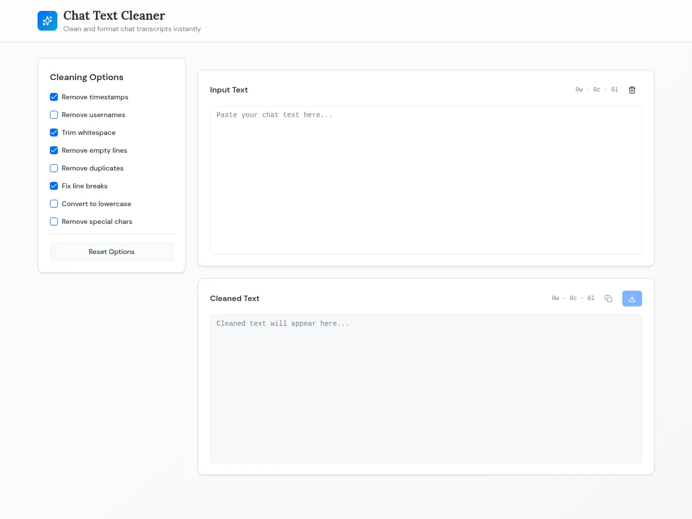 Chat Text Cleaner