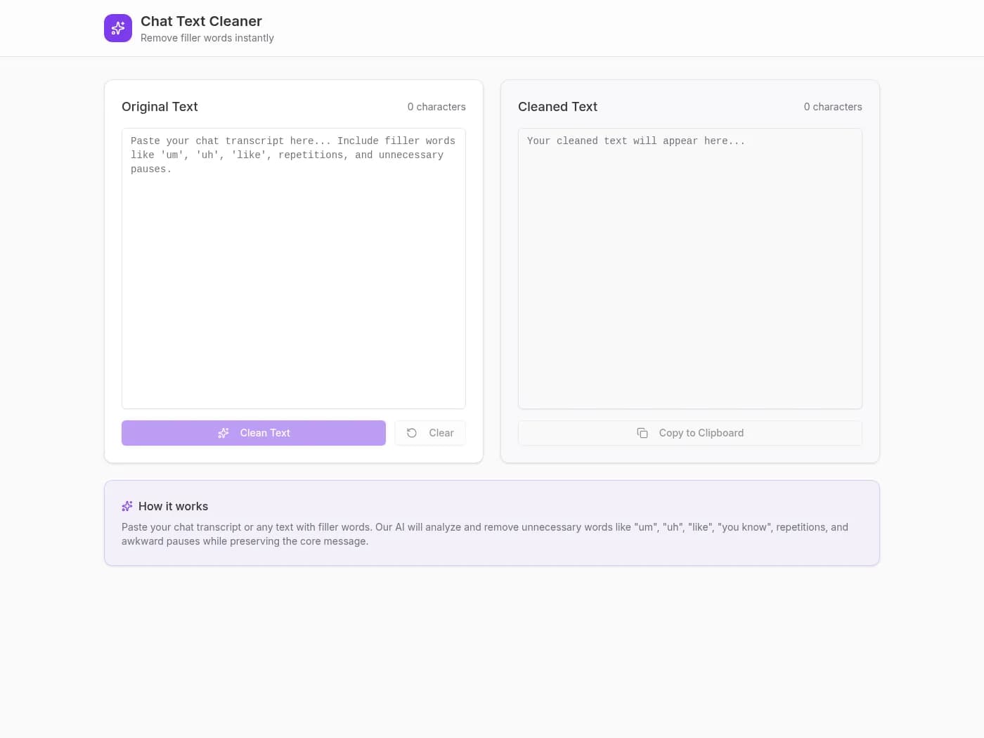 Chat Text Cleaner