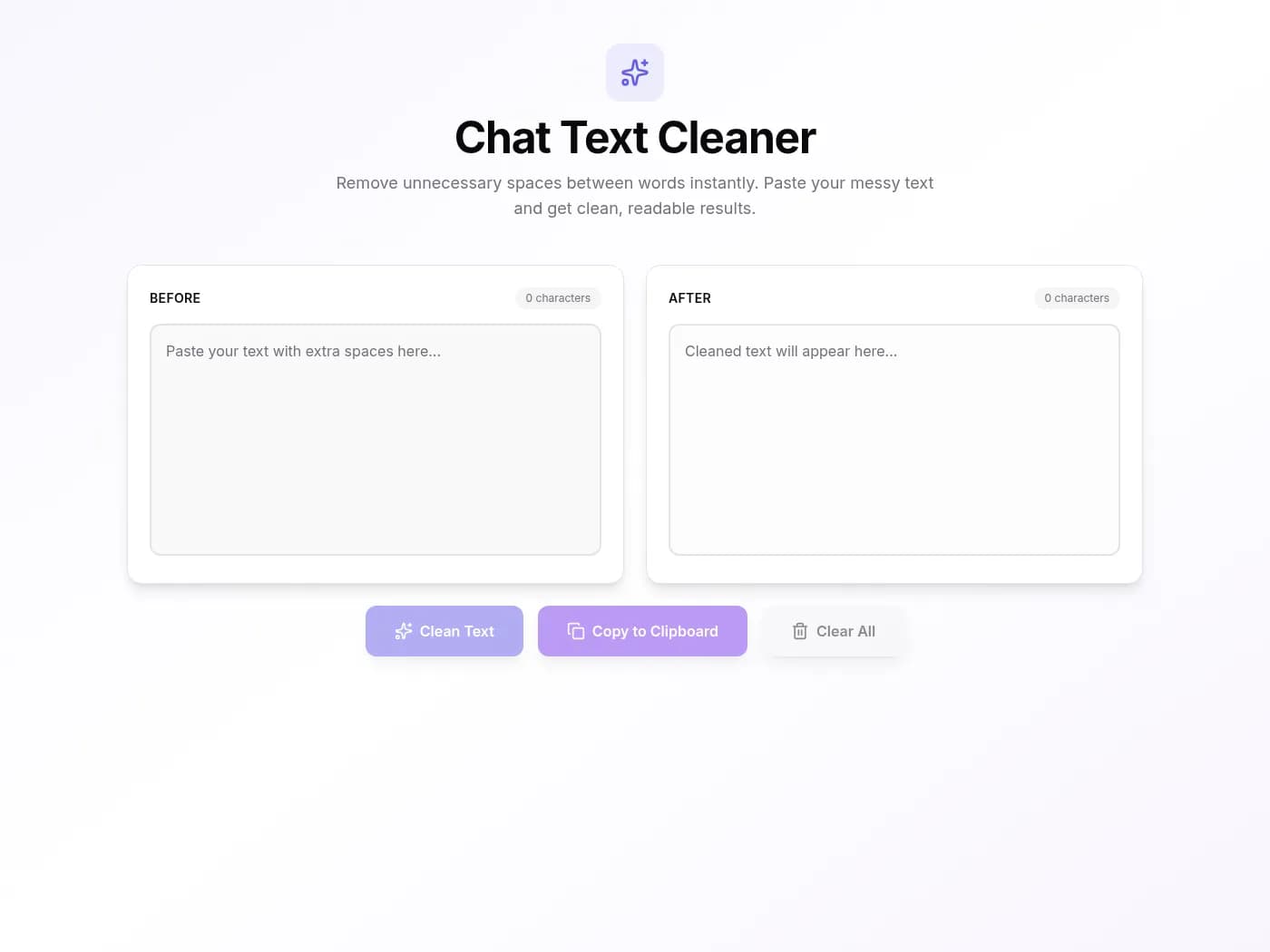 Chat Text Cleaner & Spacing Fixer