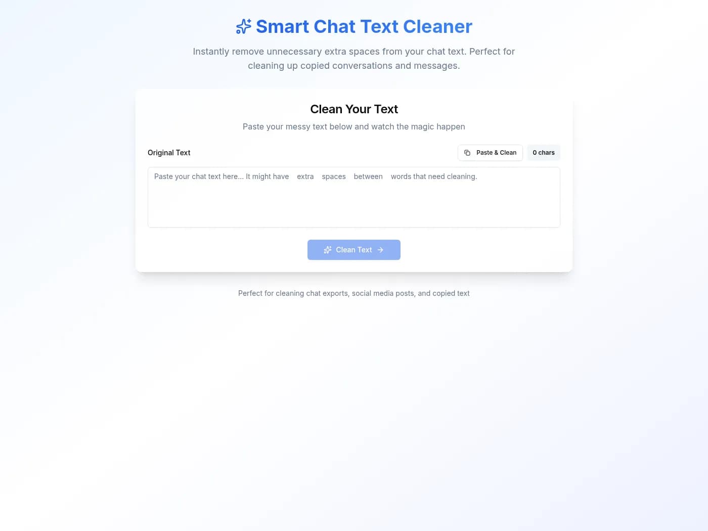 Smart Chat Text Cleaner