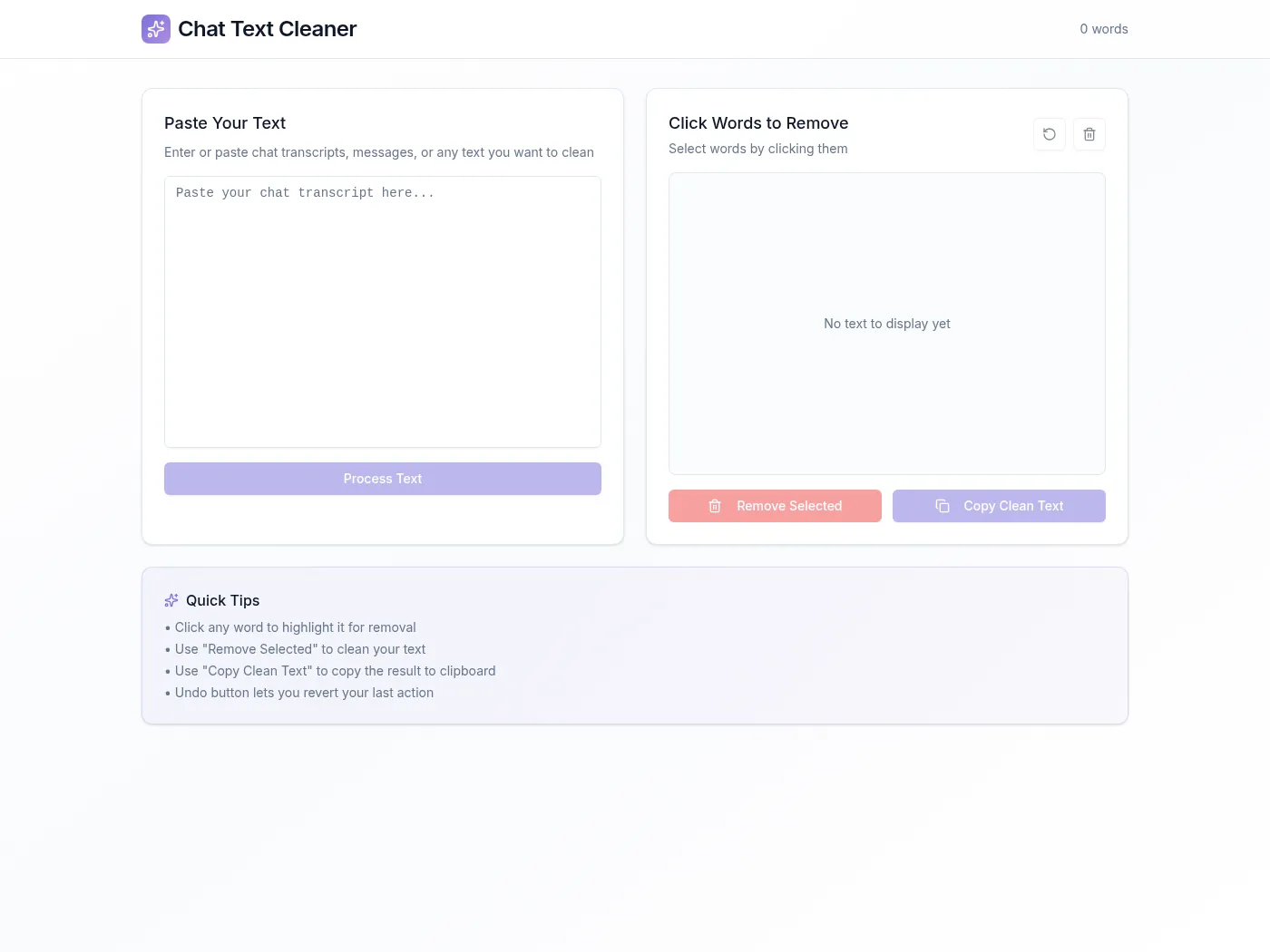 Chat Text Cleaner & Editor