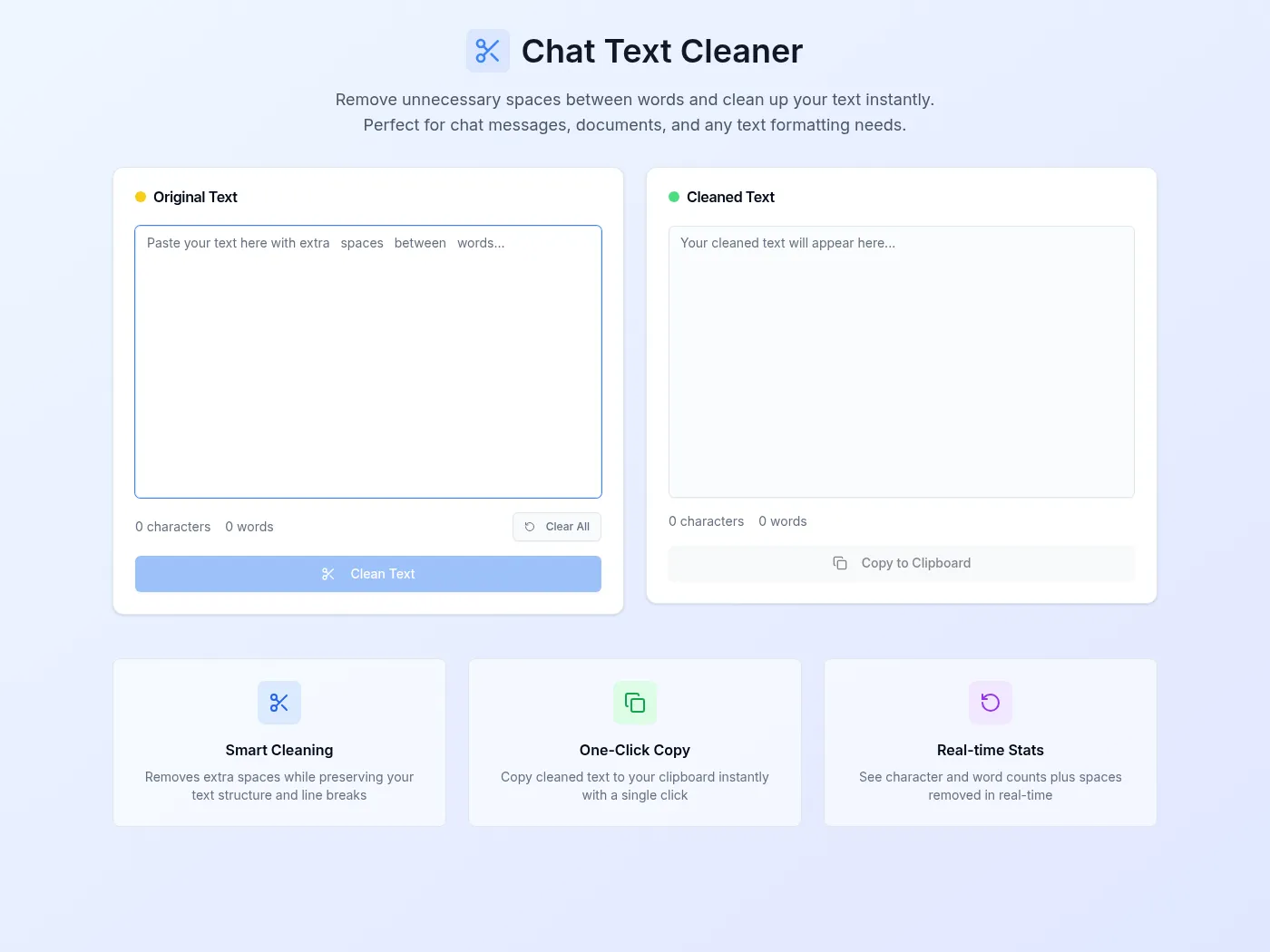 Chat Text Cleaner & Editor