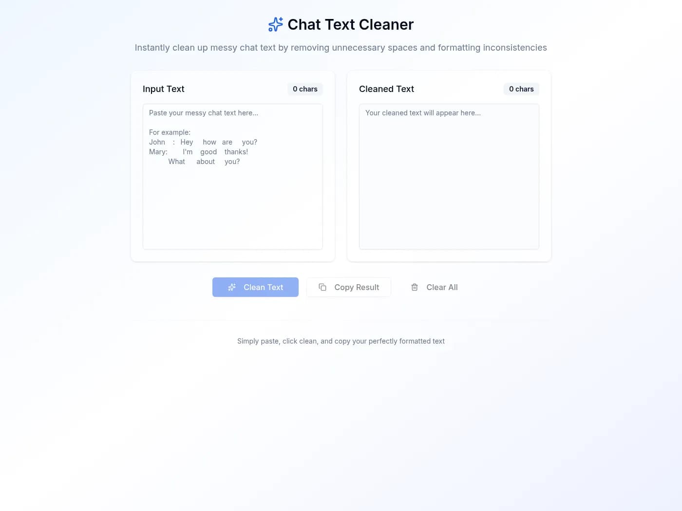 Chat Text Cleaner and Formatter