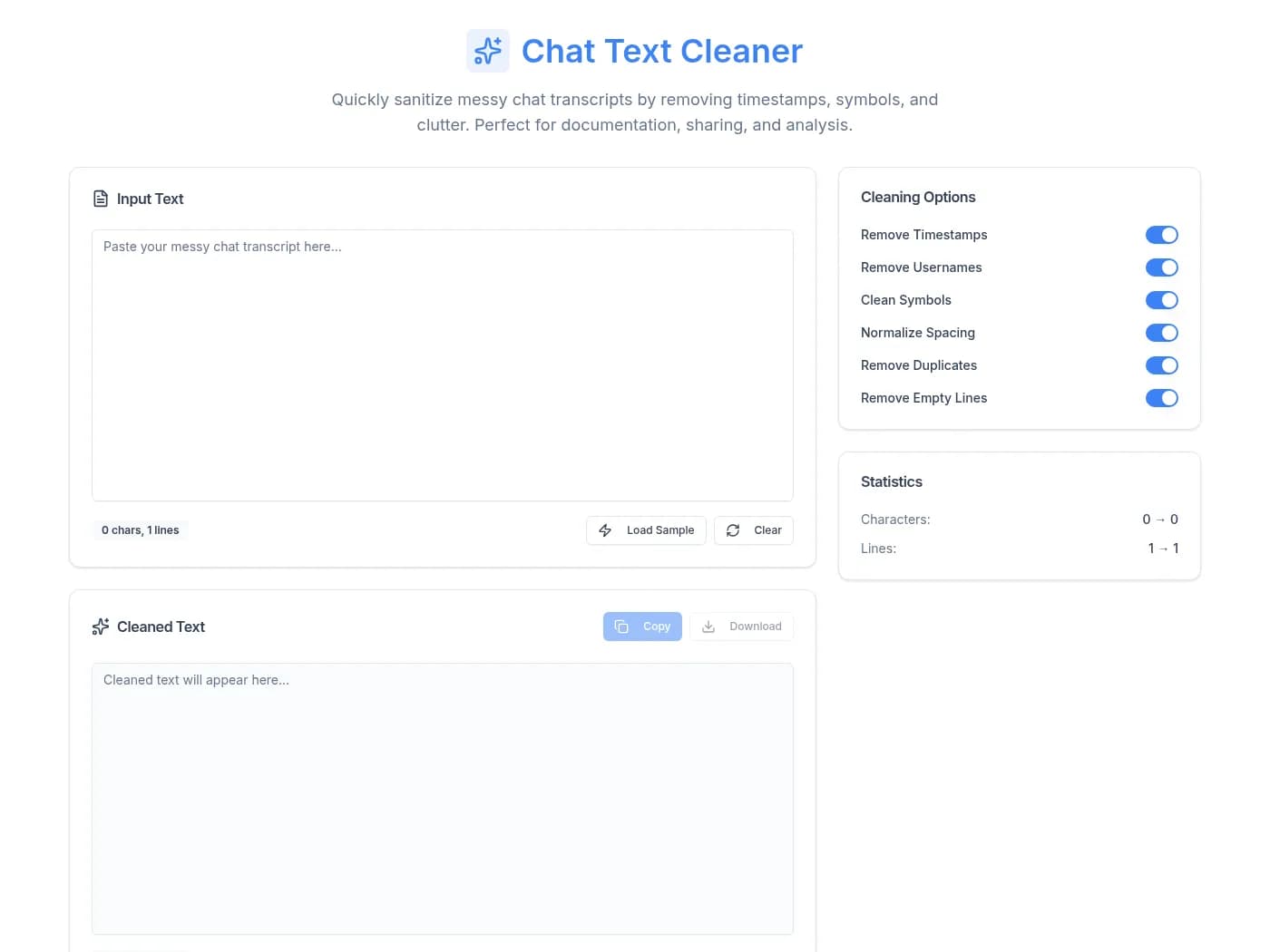 Chat Text Cleaner