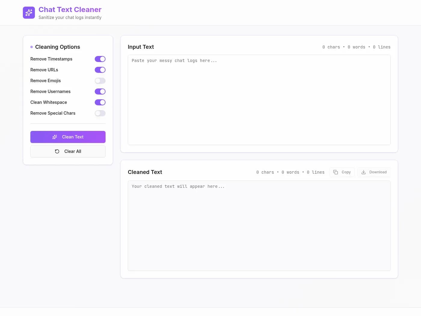 Chat Text Cleaner