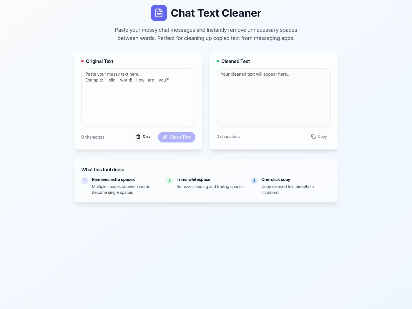 Chat Text Cleaner & Formatter