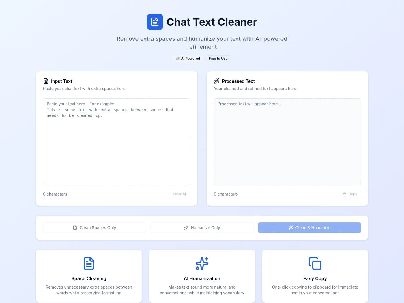 Chat Text Cleaner and Humanizer