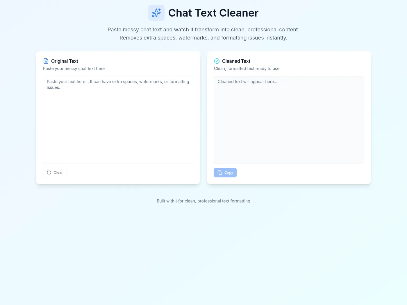 Chat Text Cleaner & Watermark Remover