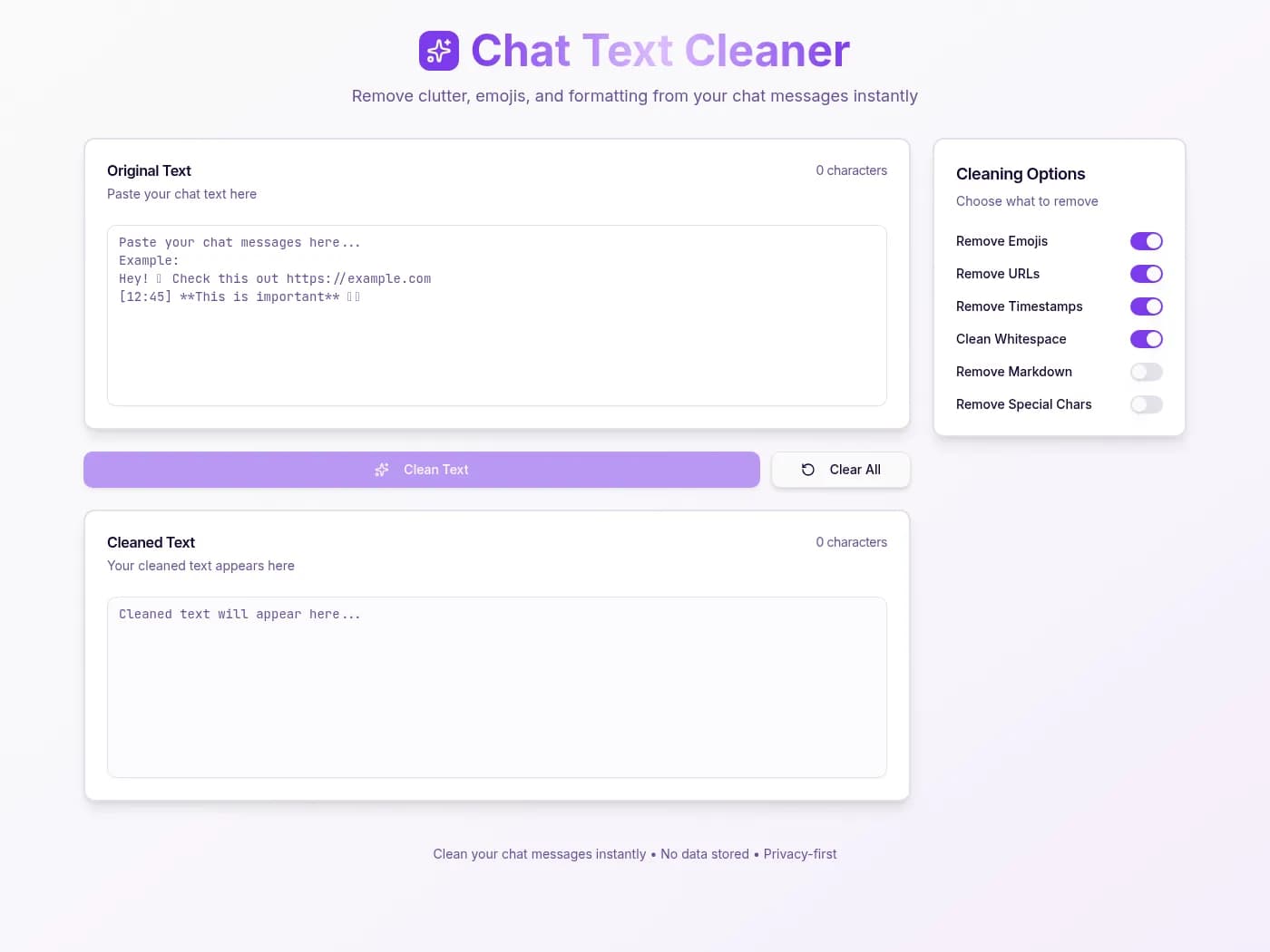 Chat Text Cleaner