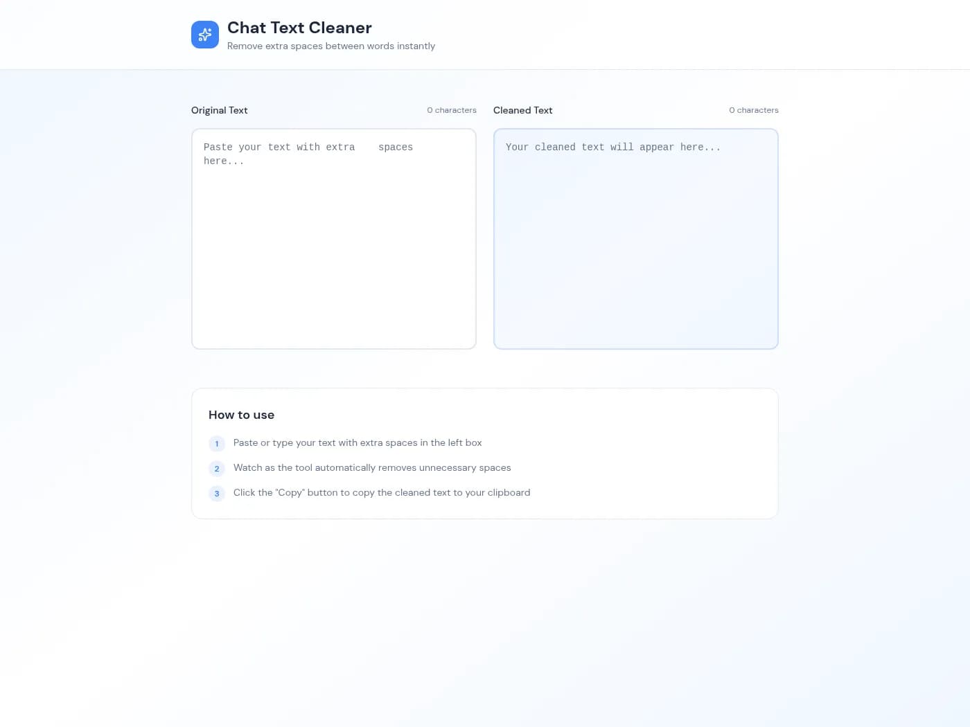 Chat Text Cleaner and Space Optimizer