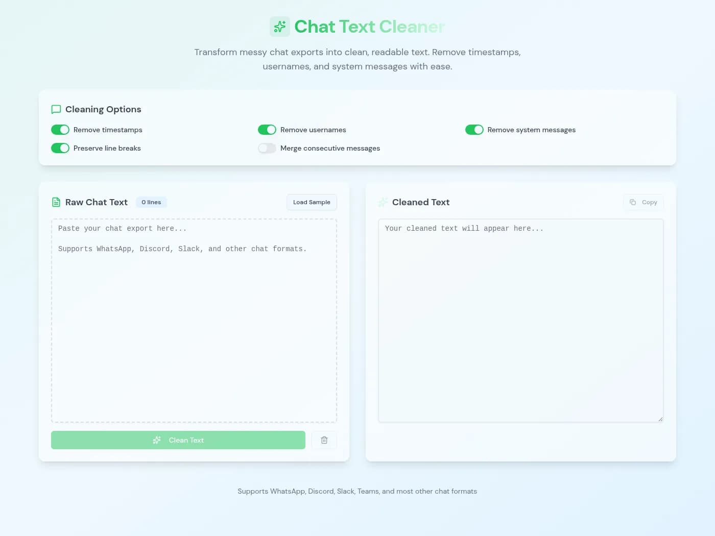 Chat Text Cleaner