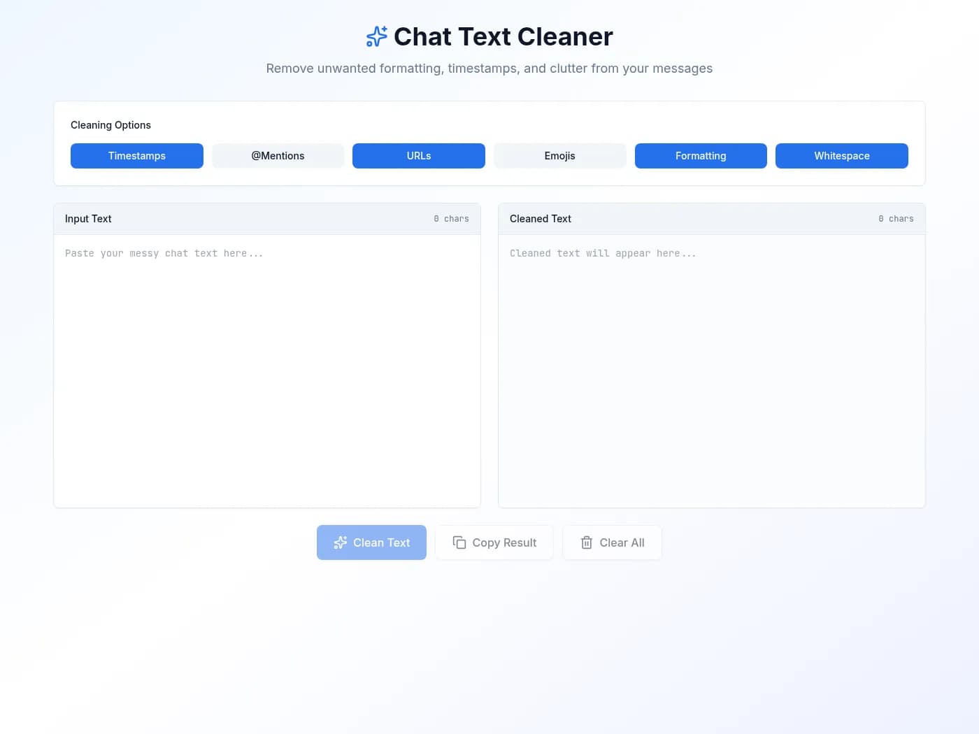 Chat Text Cleaner