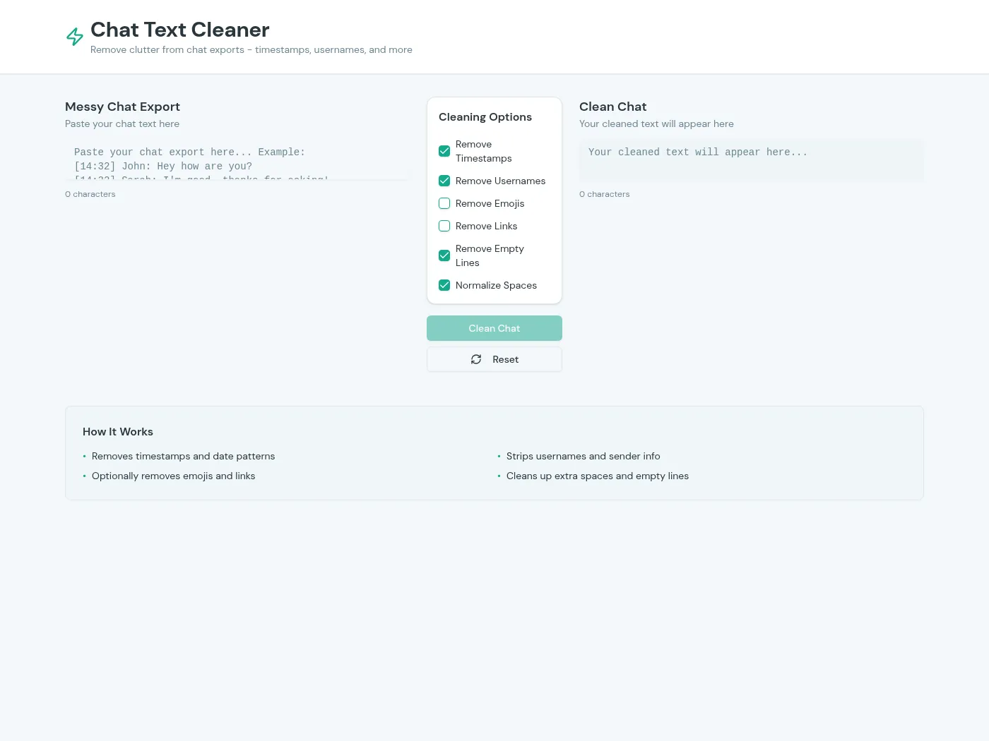 Chat Text Cleaner