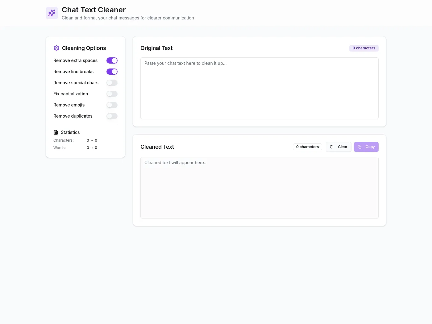Chat Text Cleaner