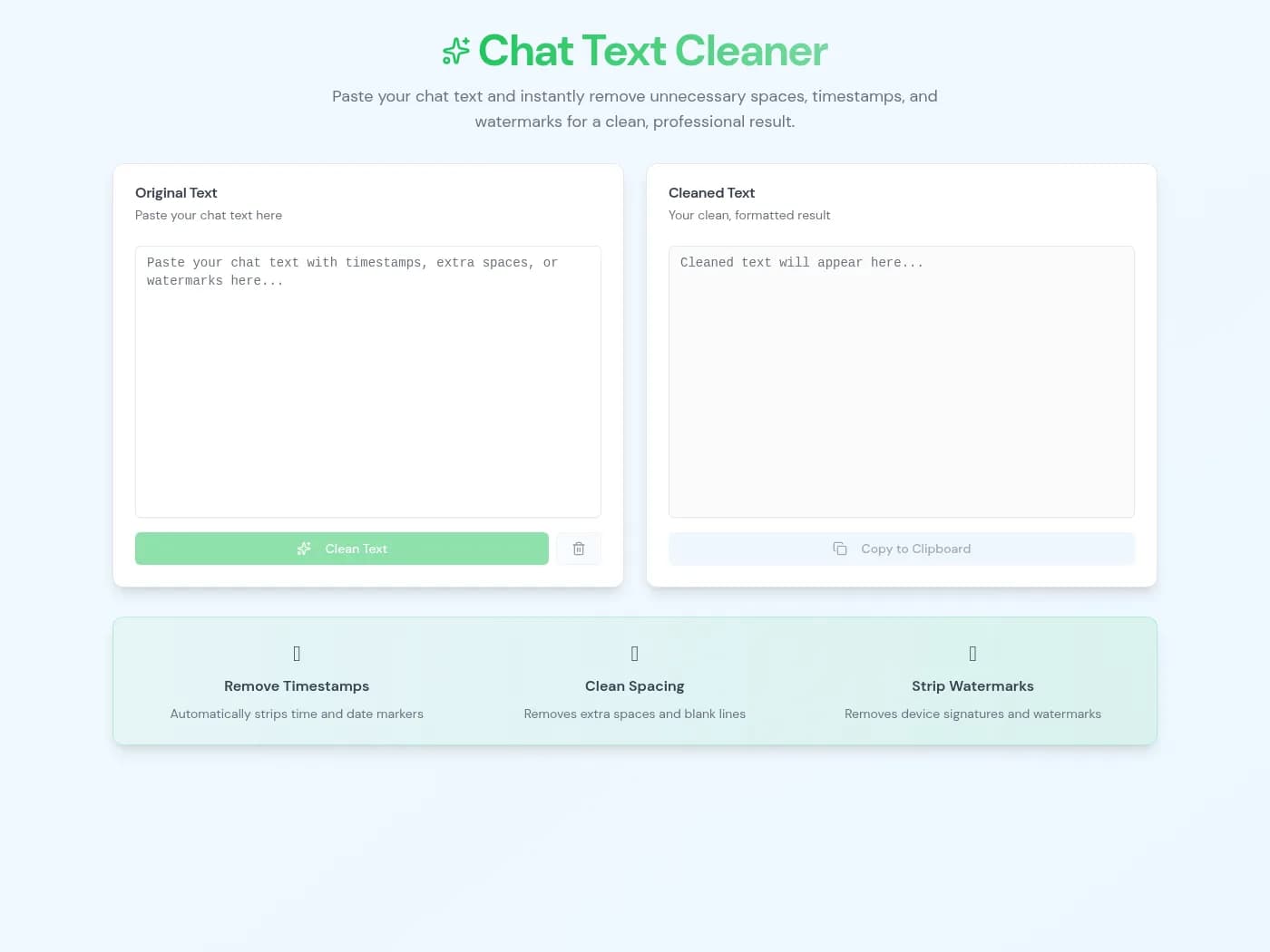 Chat Text Cleaner Tool