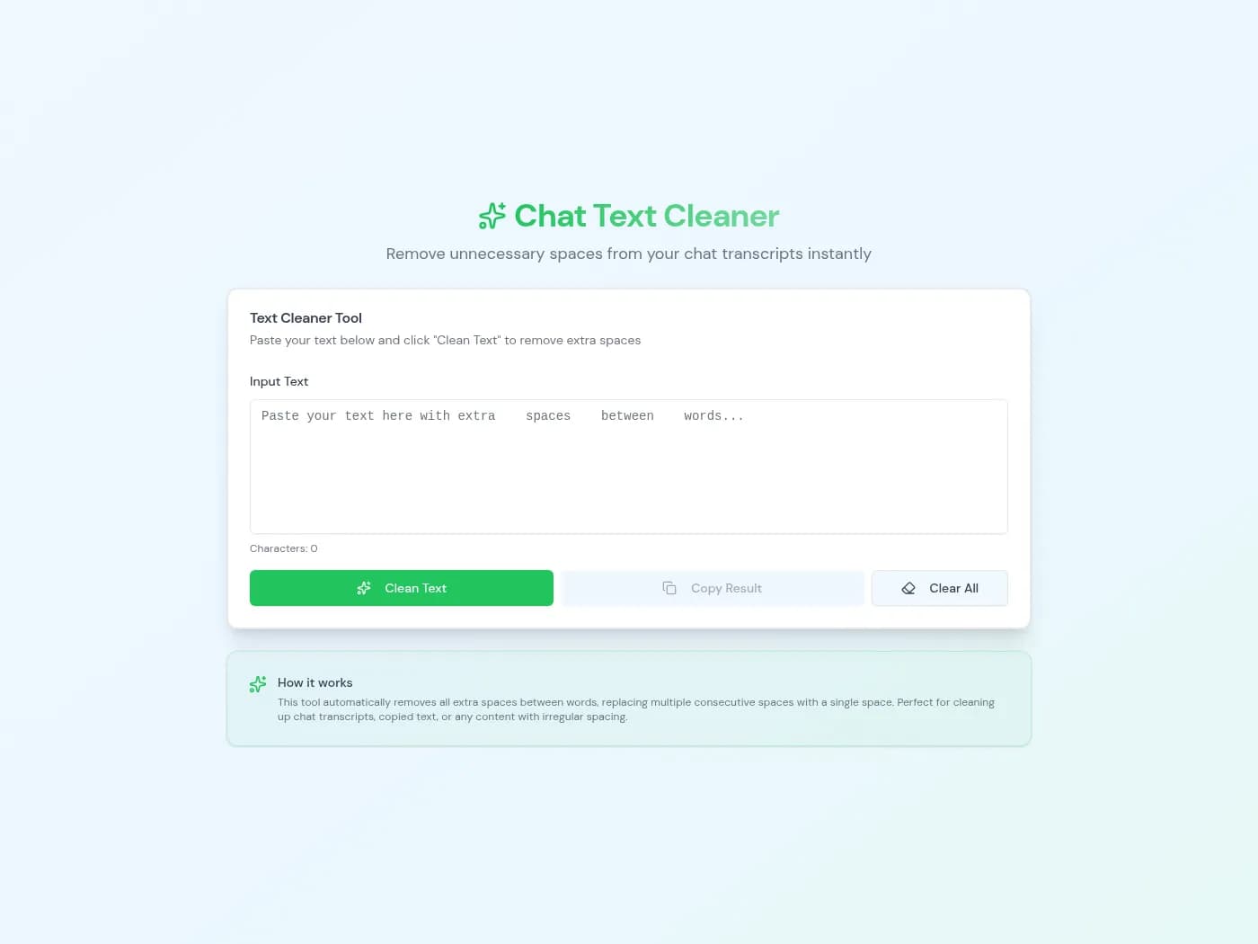 Chat Text Cleaner Tool