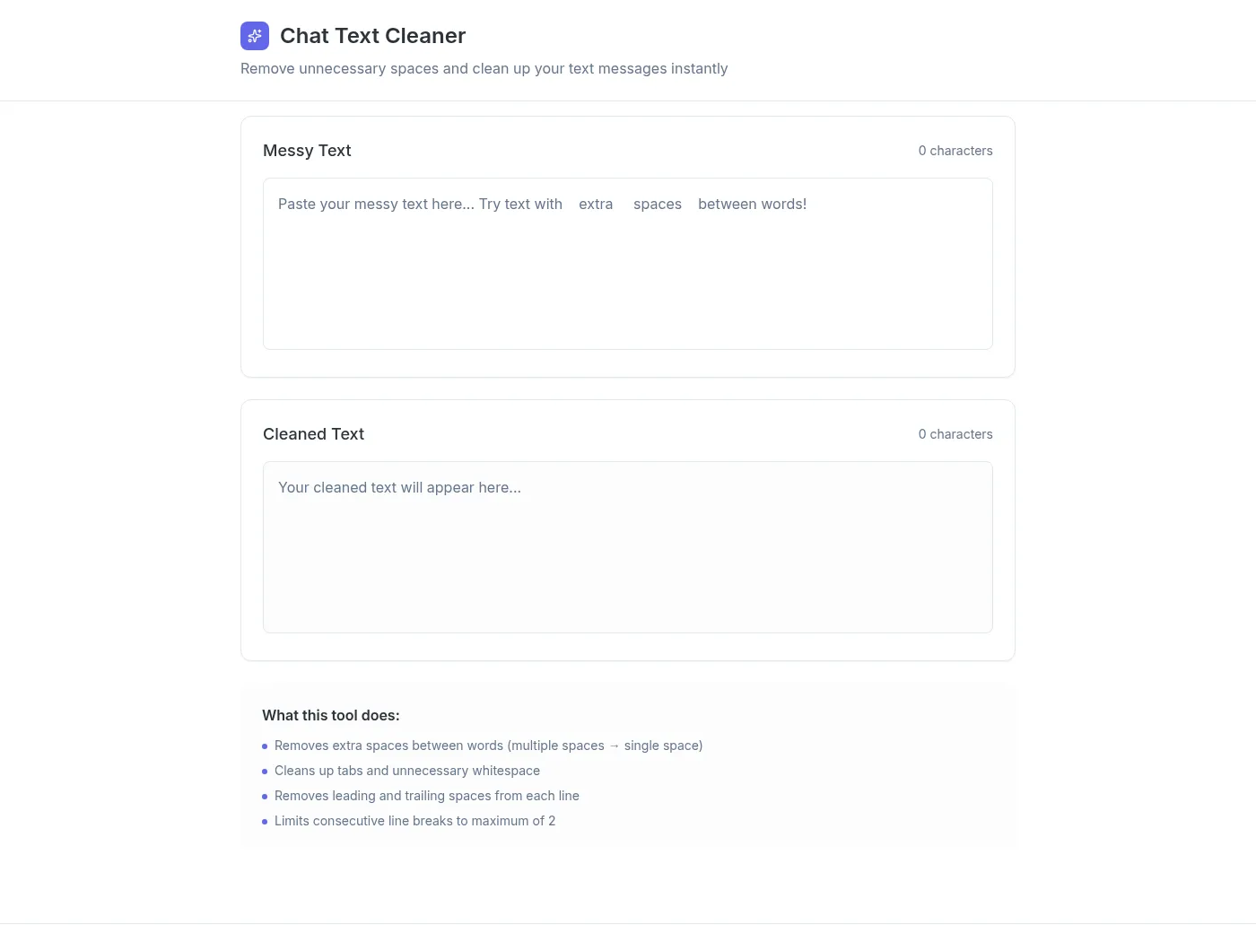 Chat Text Cleaner Tool