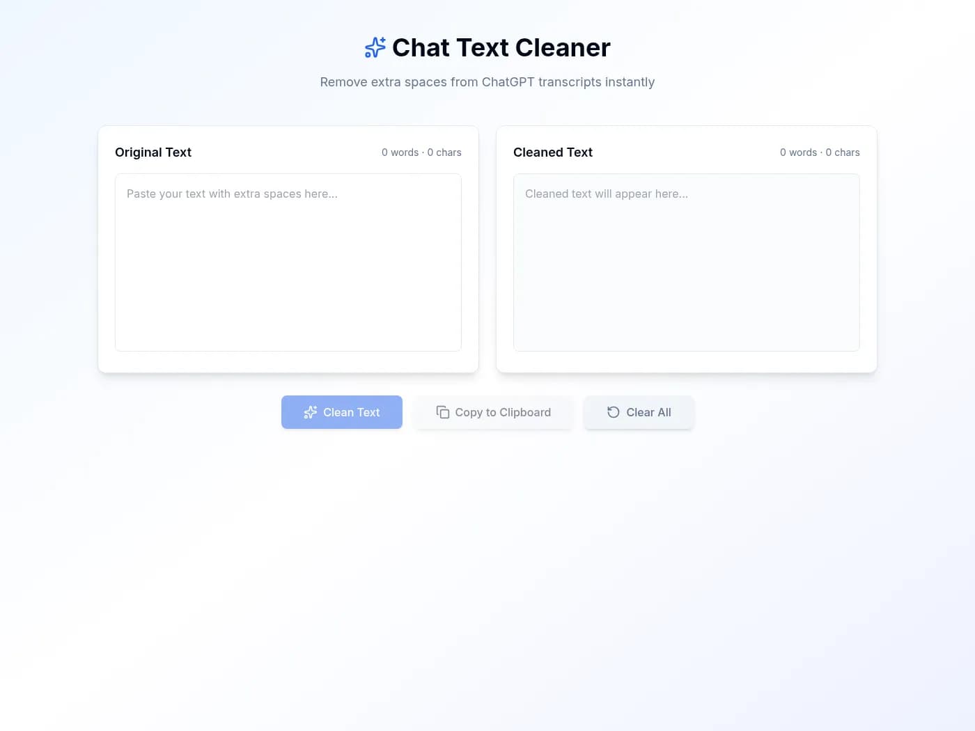 Chat Text Cleaner Tool
