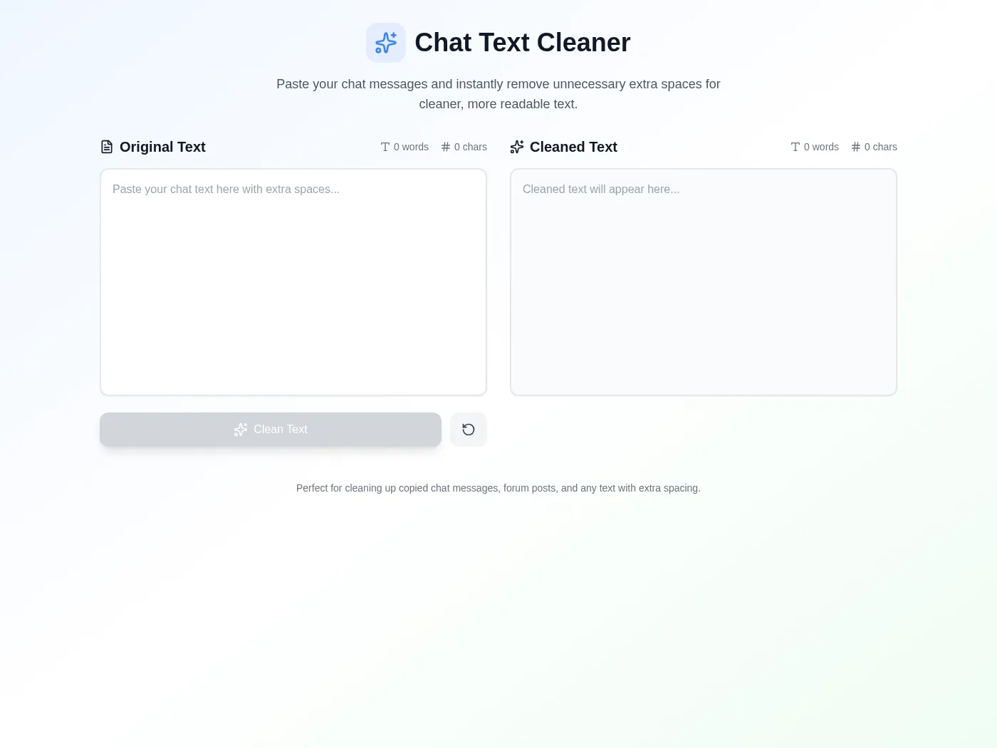 Chat Text Cleaner Tool