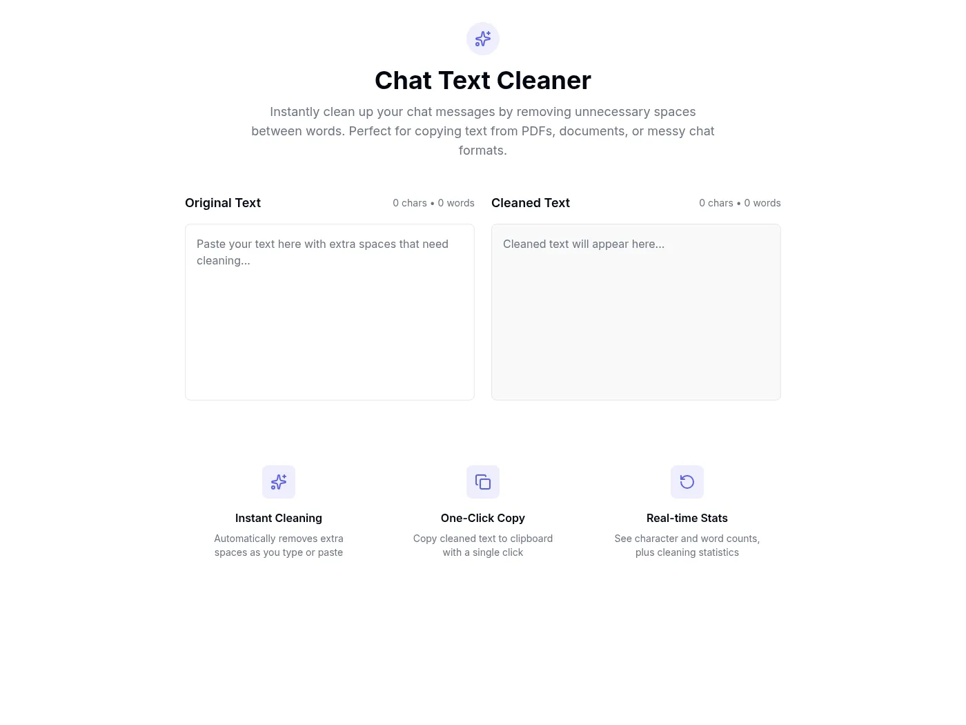 Chat Text Cleaner Tool