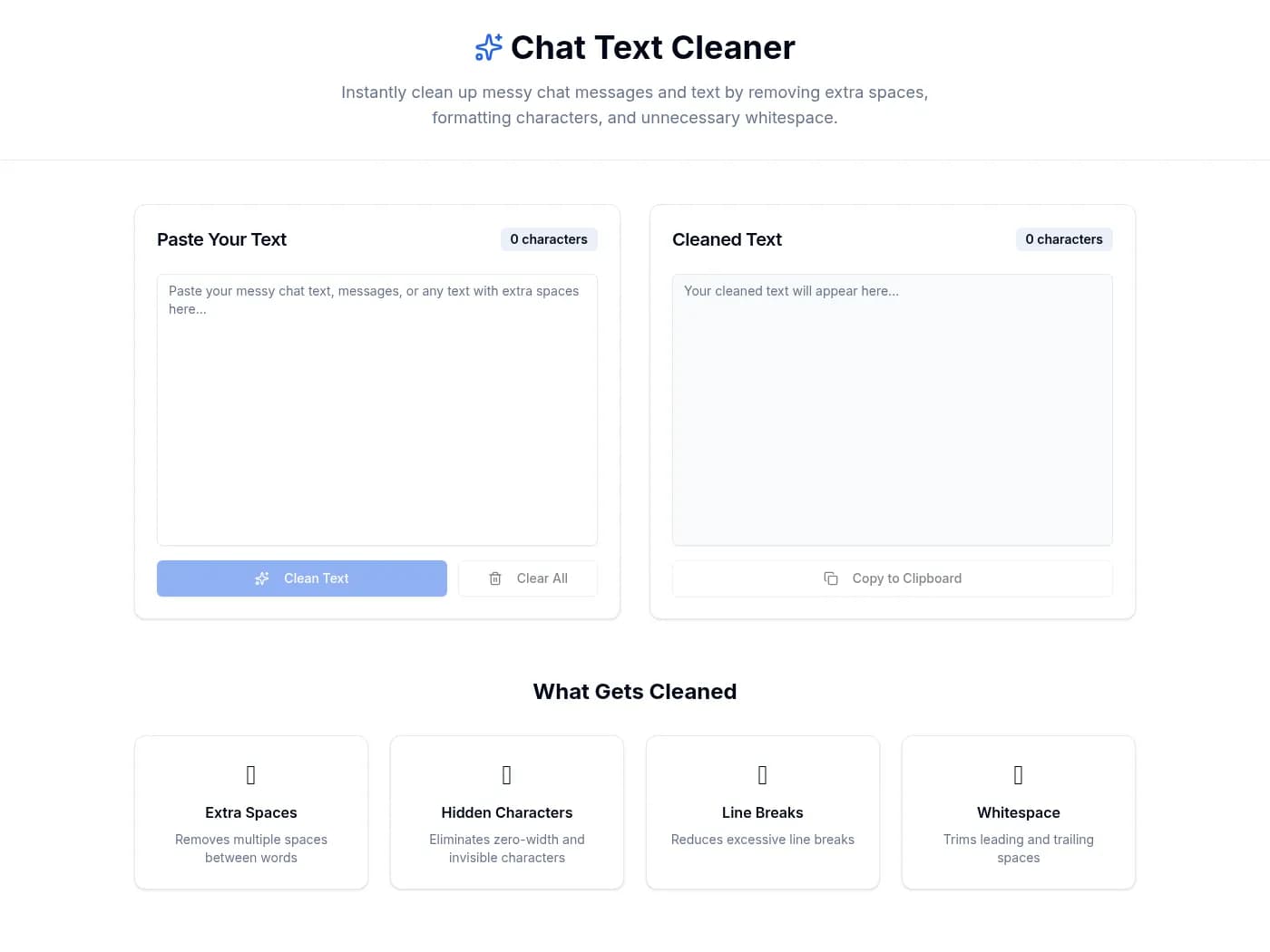 Chat Text Cleaner Tool