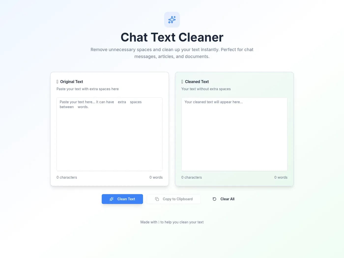 Chat Text Cleaner Tool