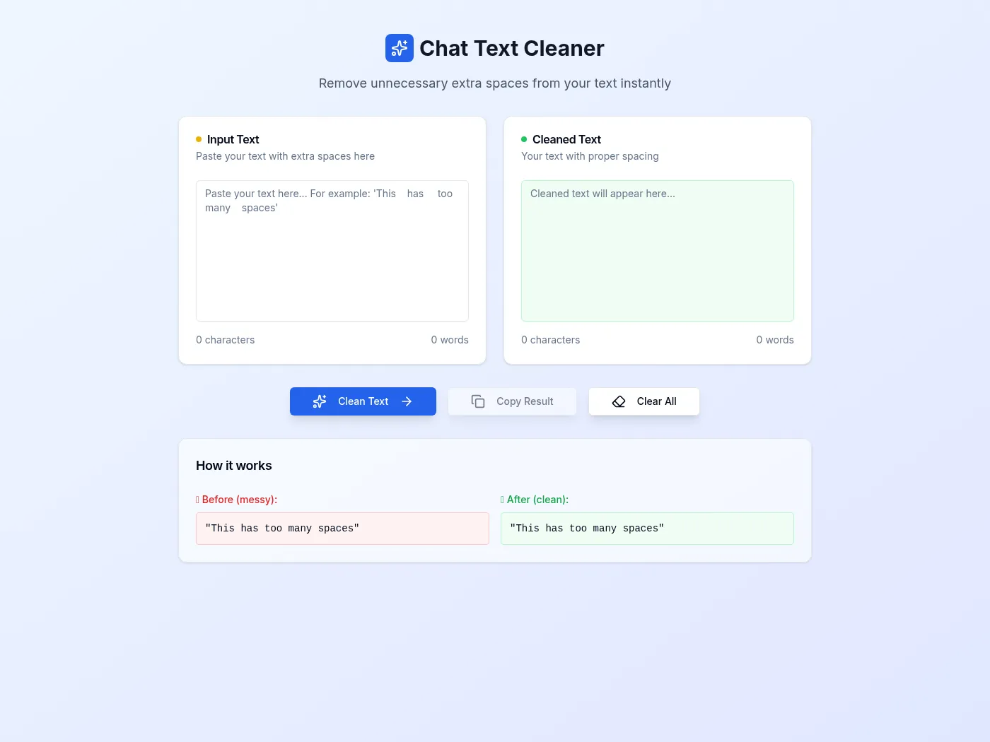 Chat Text Cleaner Tool