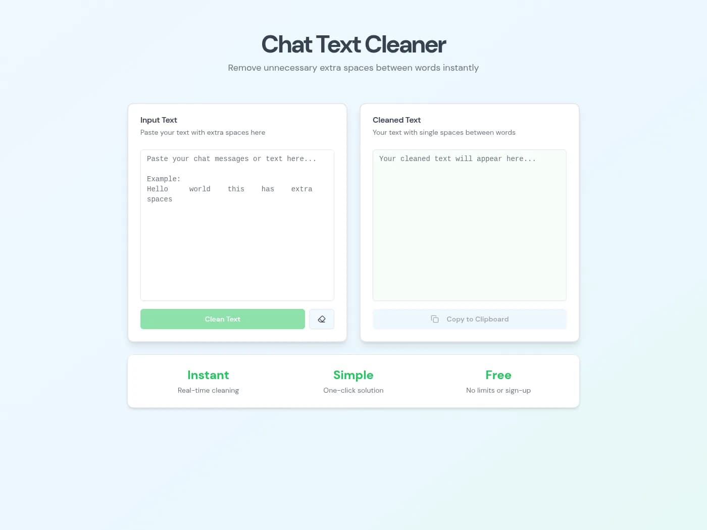 Chat Text Cleaner Tool