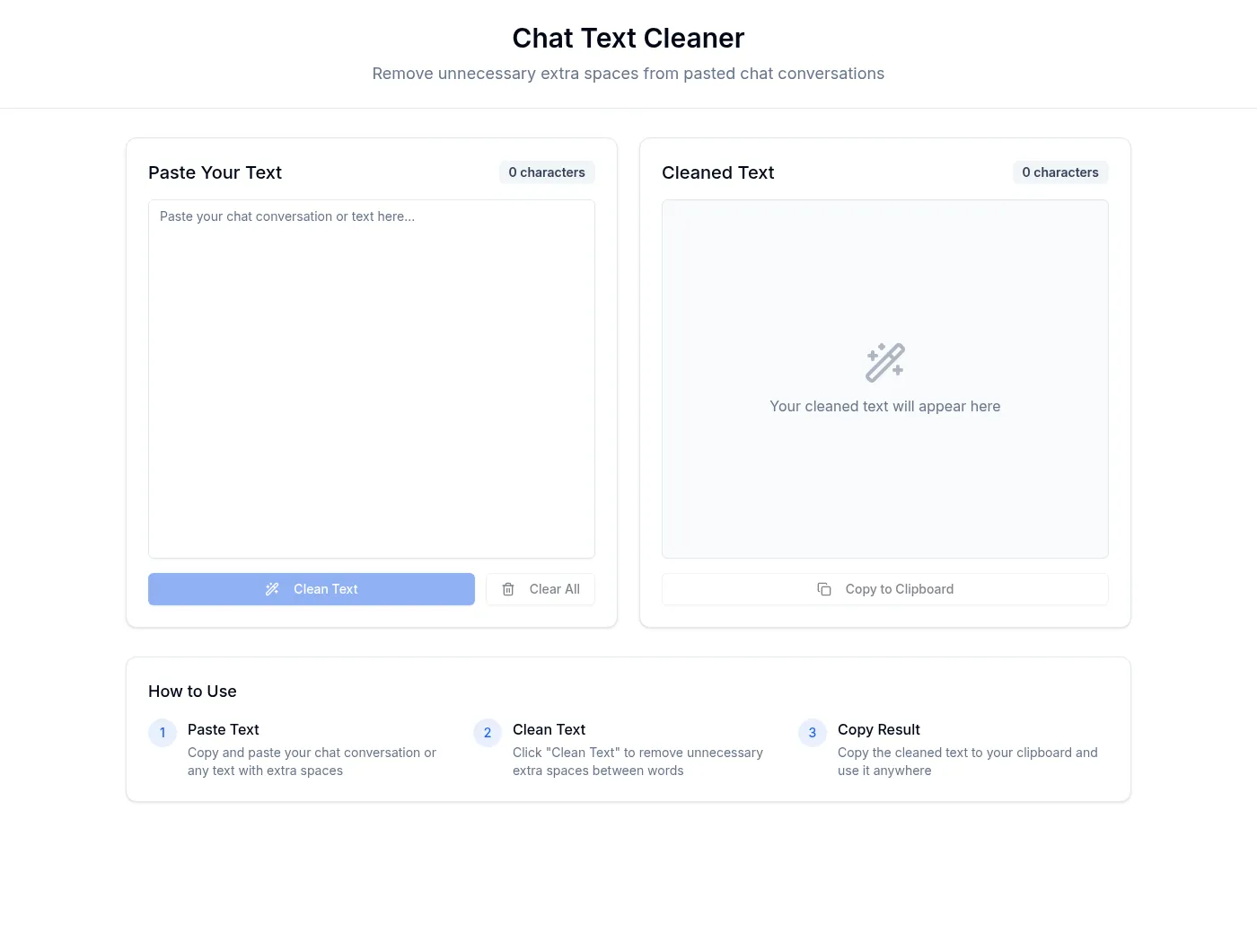 Chat Text Cleaner Tool