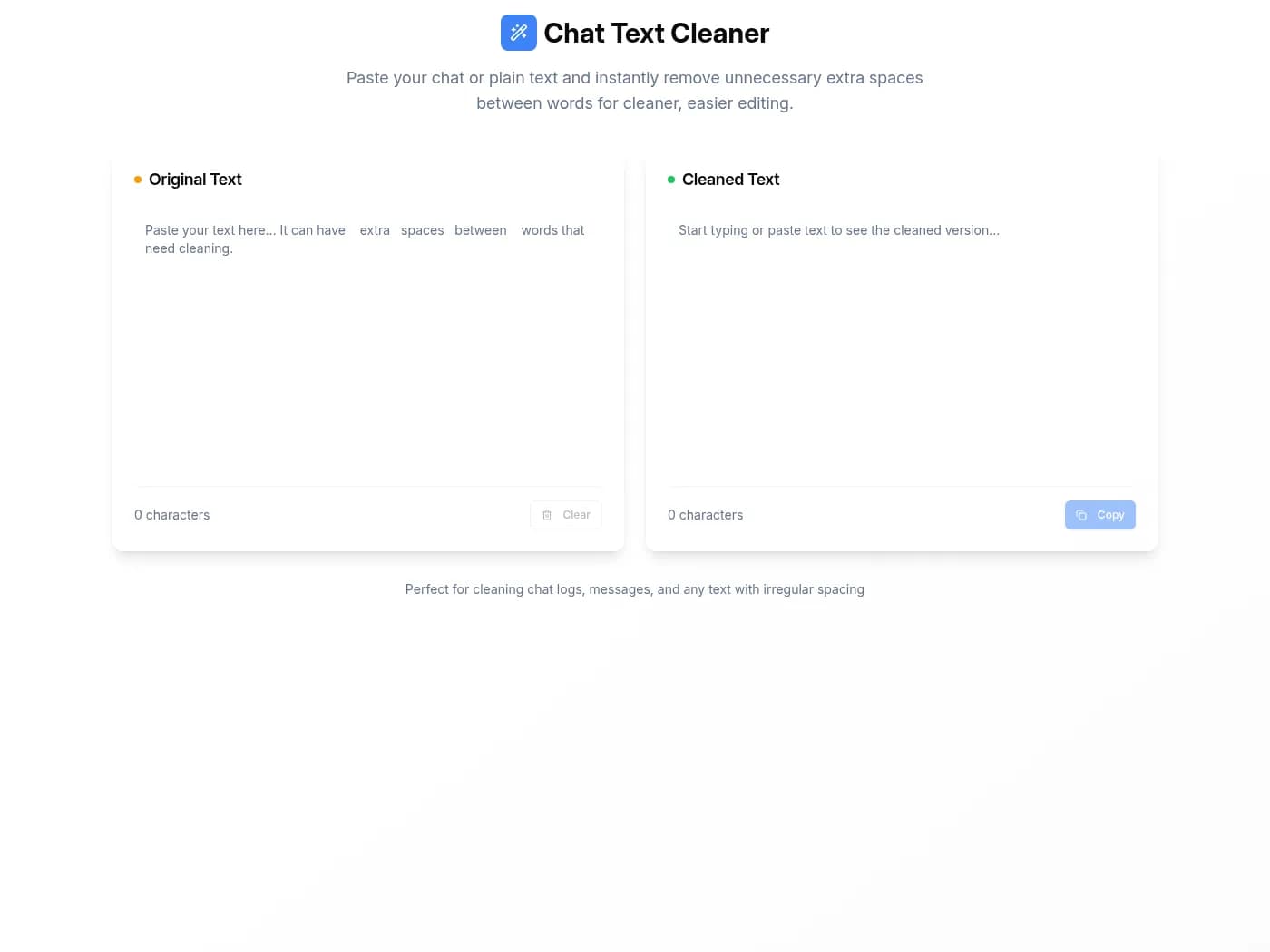 Chat Text Cleaner Tool