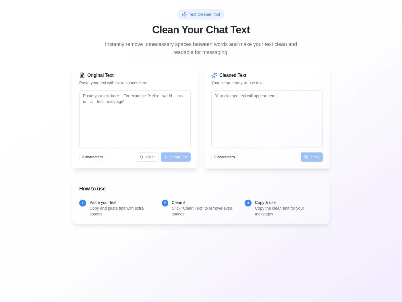 Chat Text Cleaner Tool