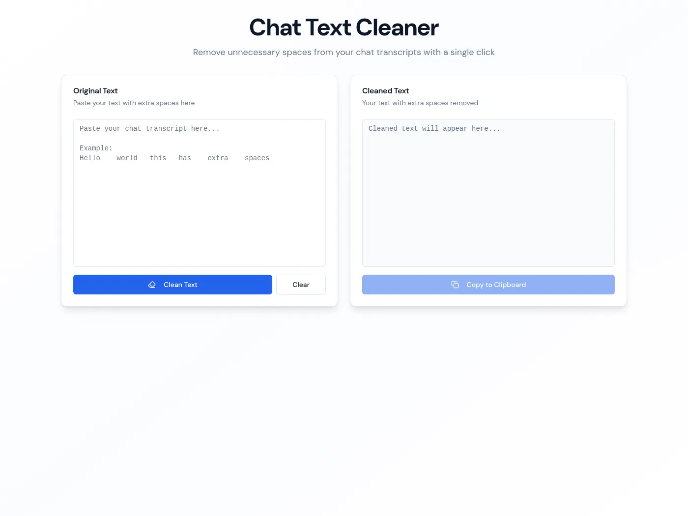 Chat Text Cleaner Tool