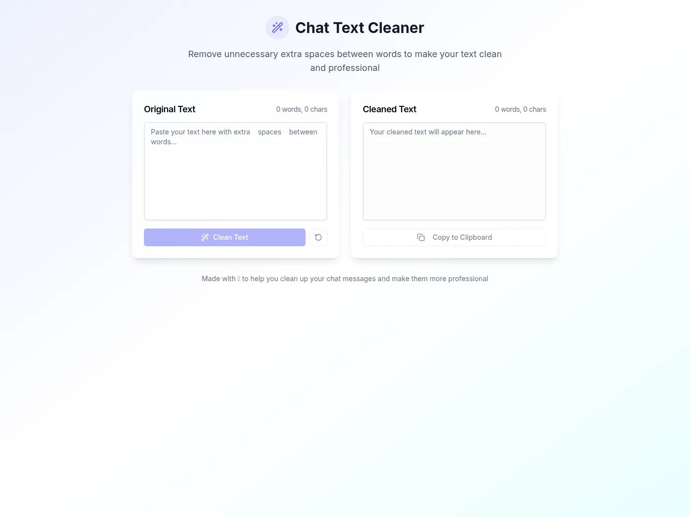 Chat Text Cleaner Tool