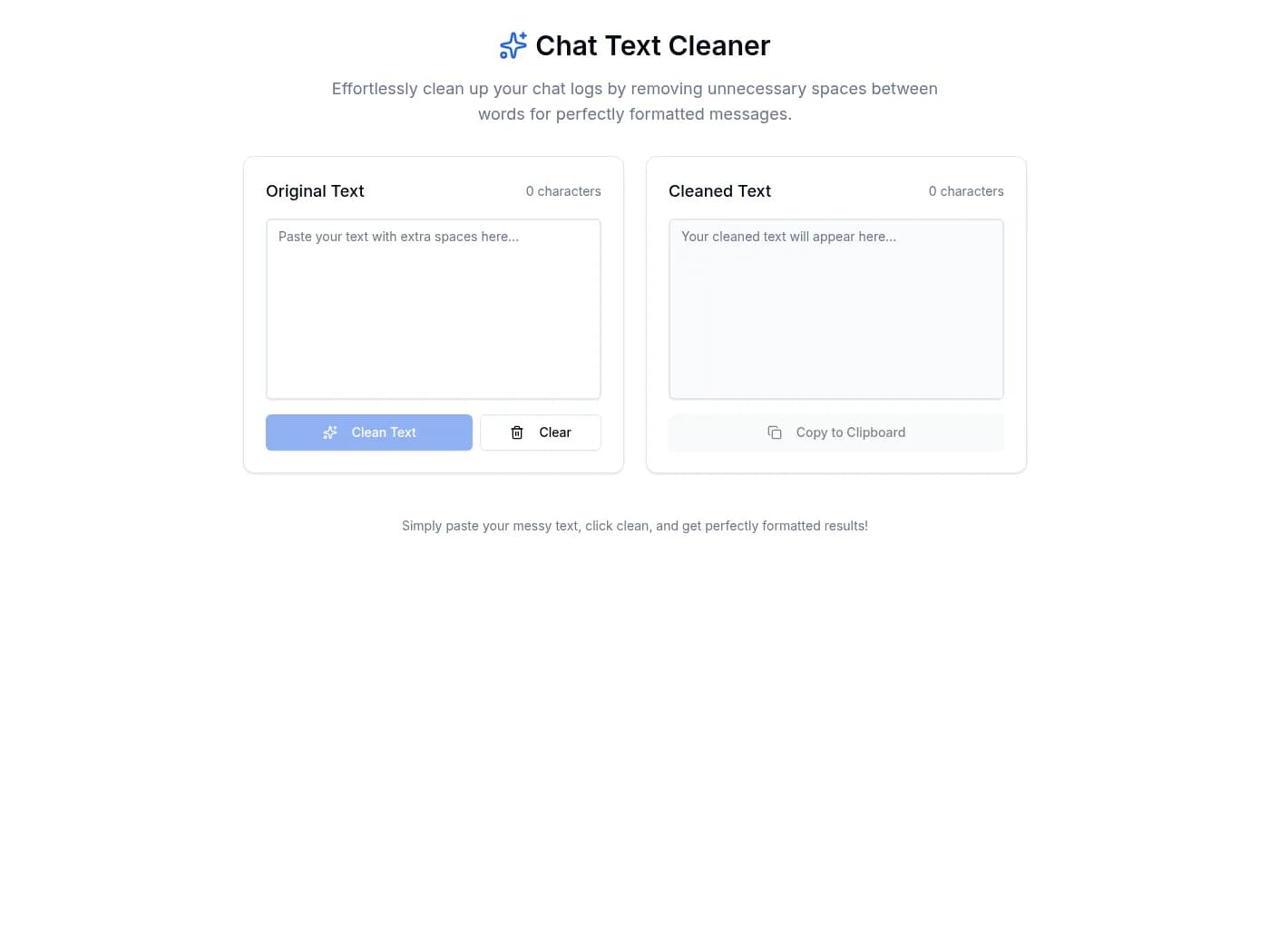 Chat Text Cleaner Tool