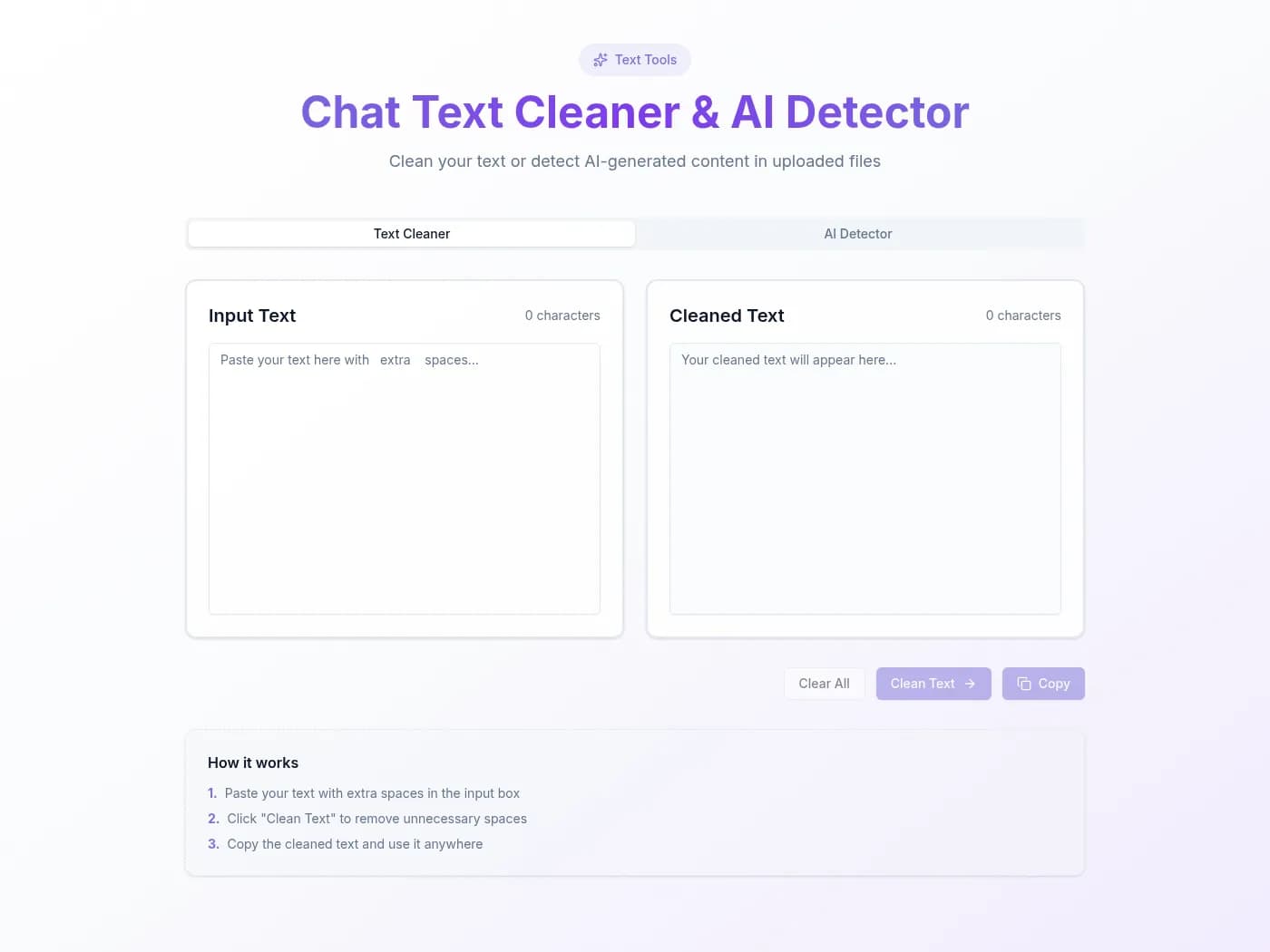 Chat Text Cleaner Tool