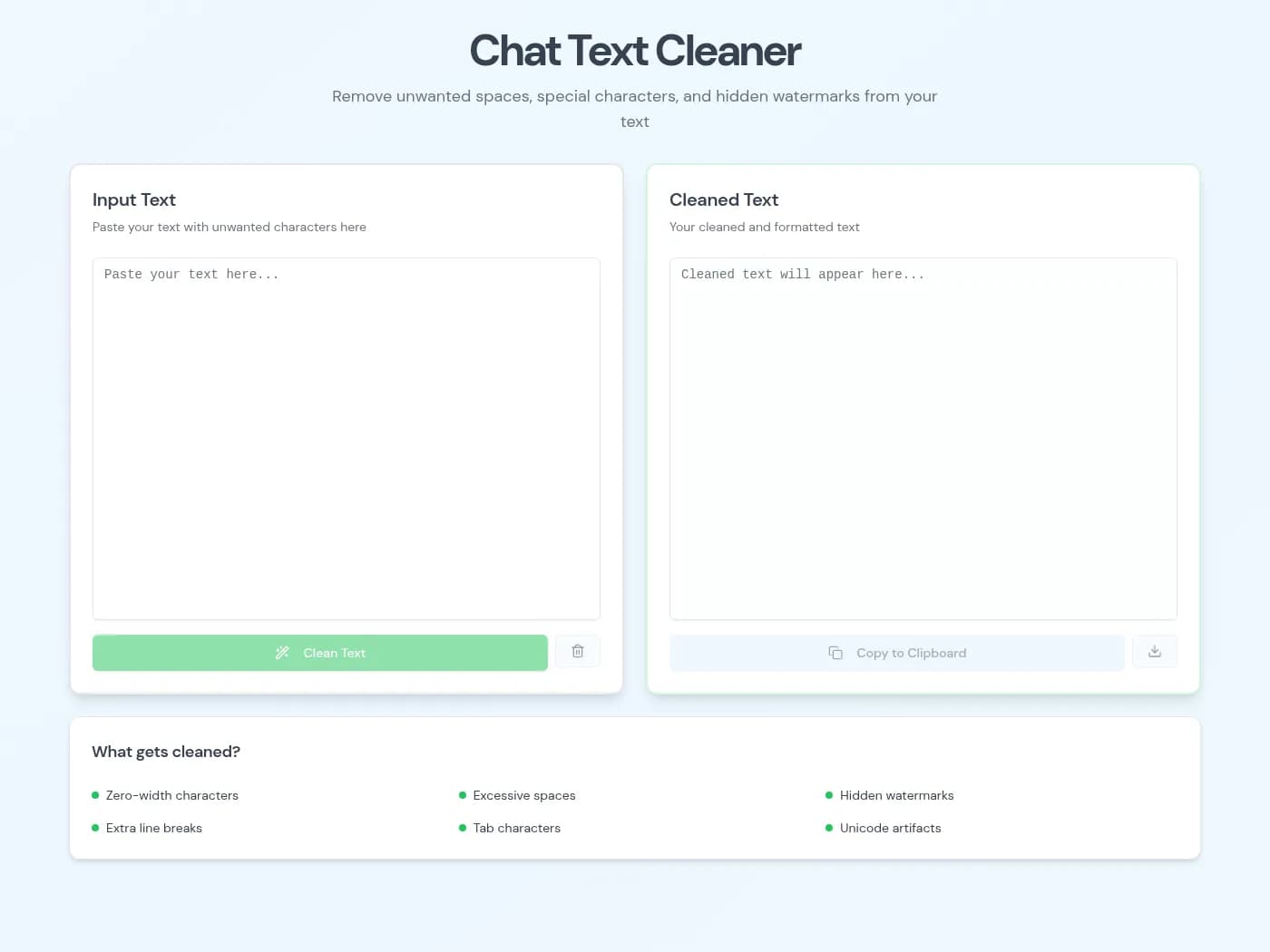 Chat Text Cleaner & Formatter