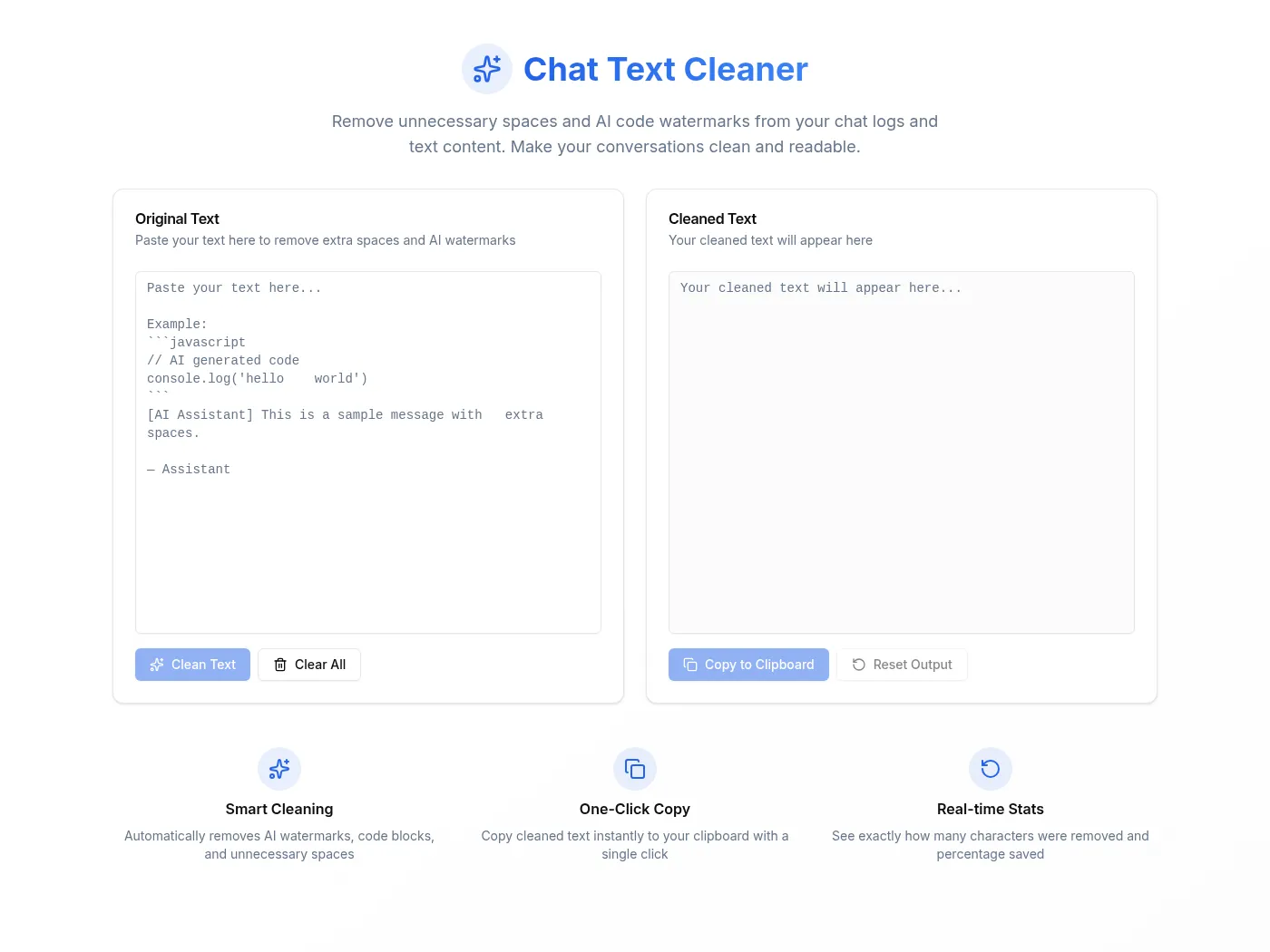 Chat Text Cleaner & Watermark Remover