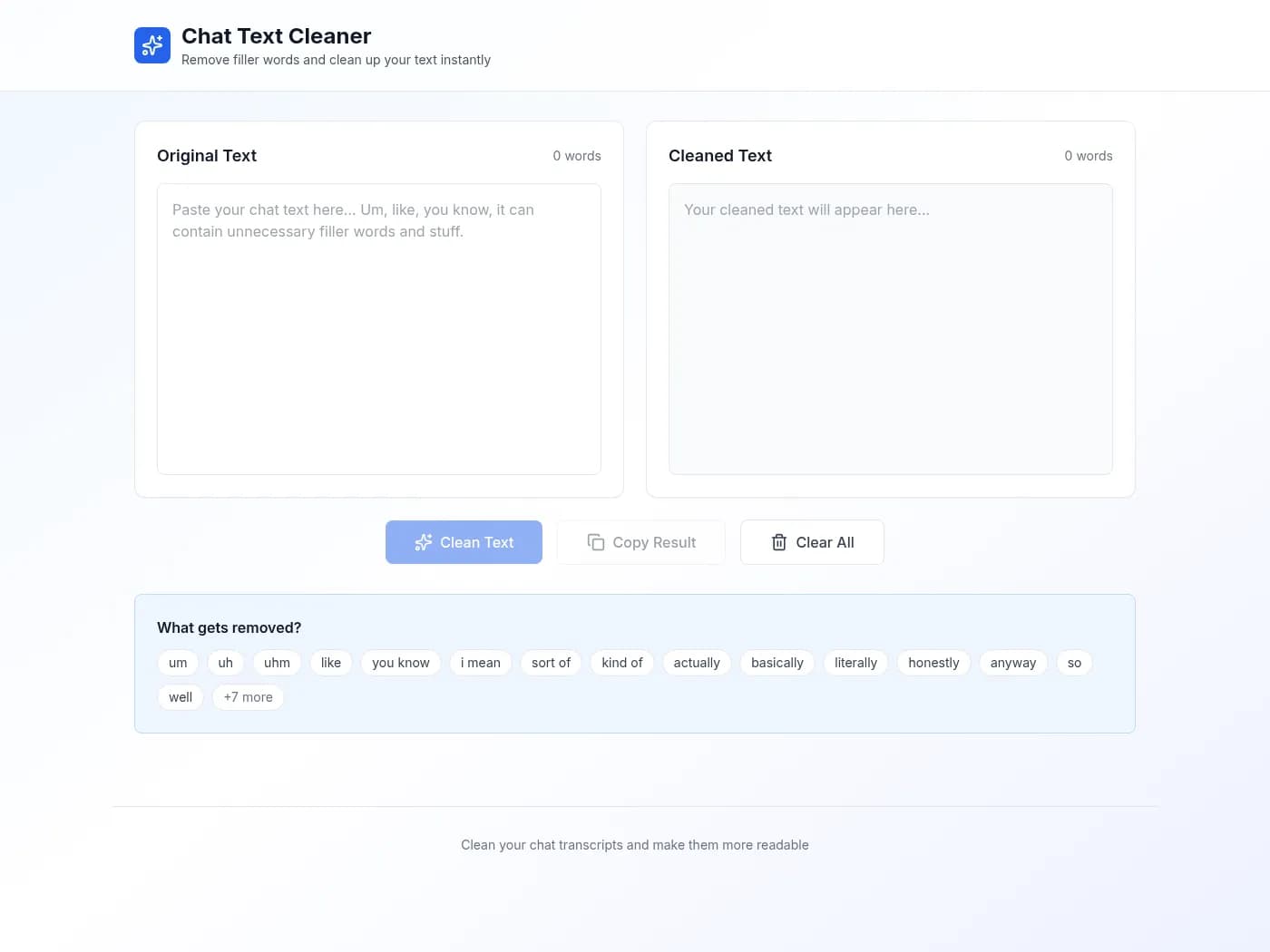 Chat Text Cleaner