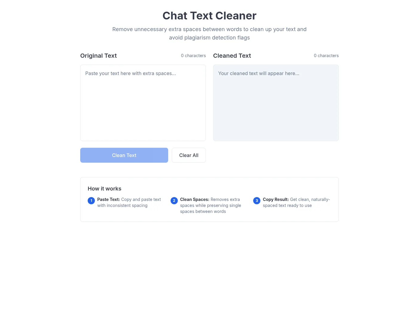 Chat Text Cleaner and Space Remover