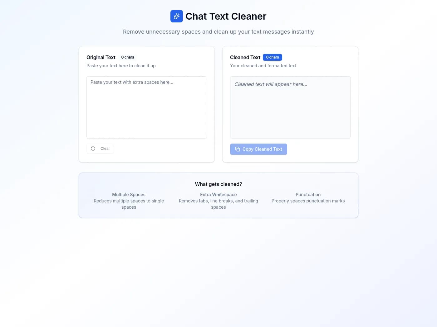 Chat Text Cleaner and Formatter