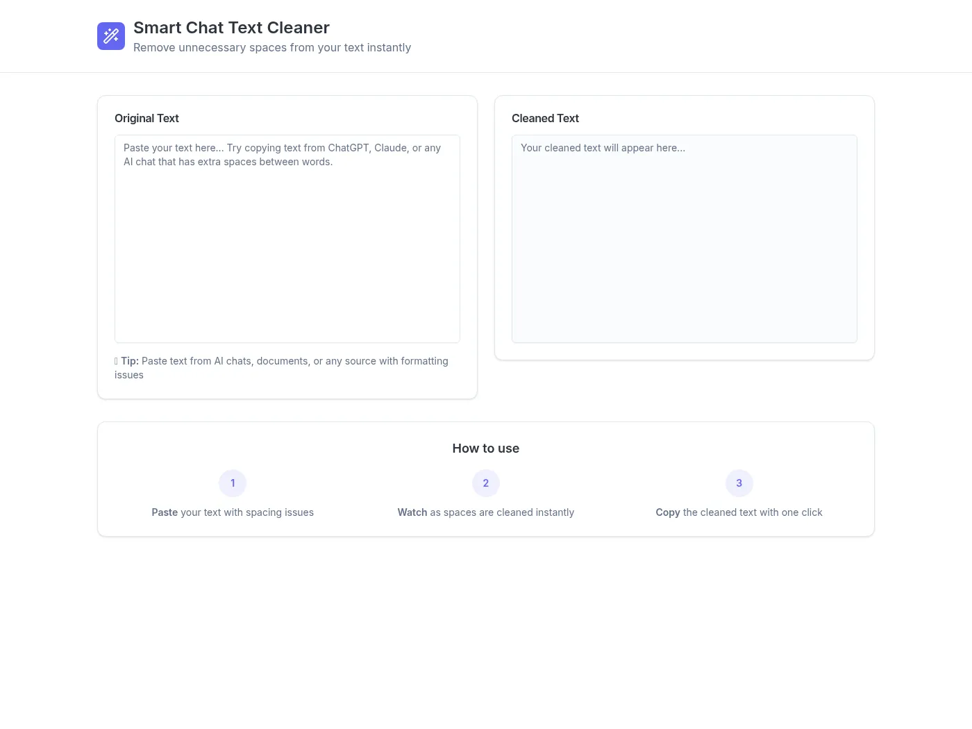 Smart Chat Text Cleaner