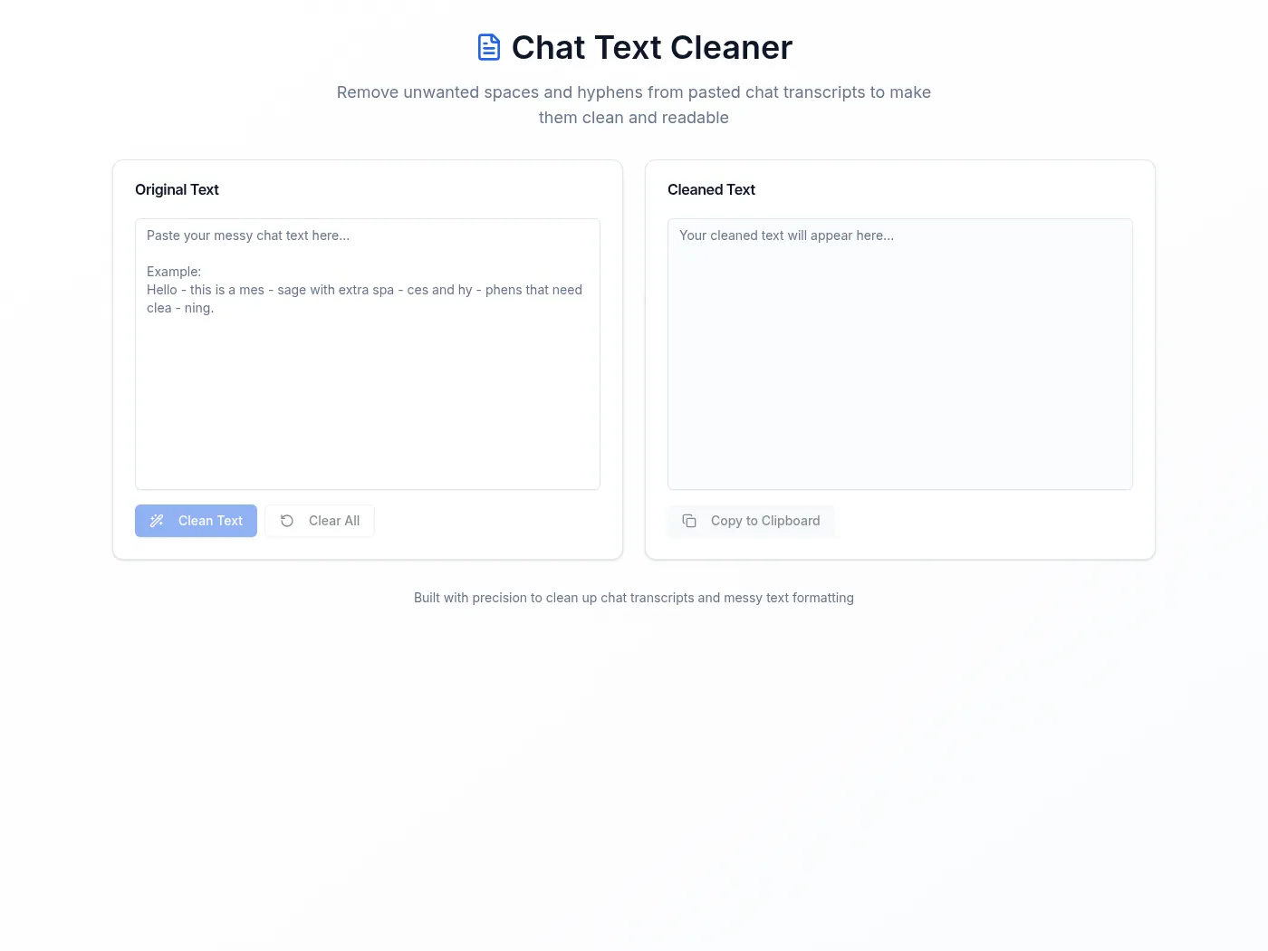 Chat Text Cleaner & Formatter