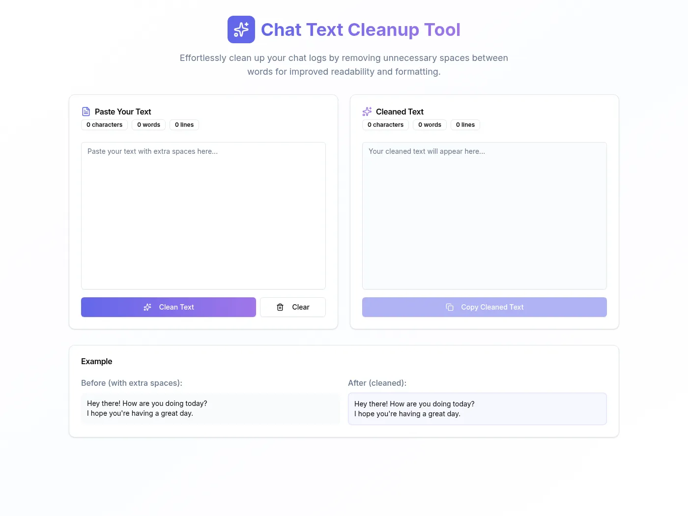 Chat Text Cleanup Tool