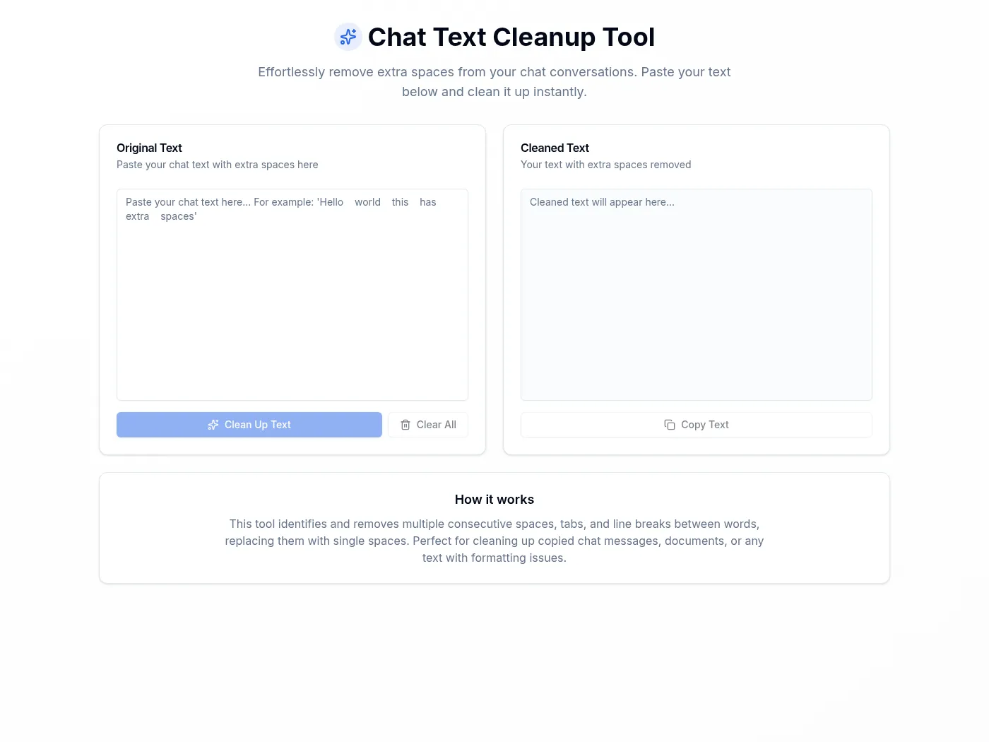Chat Text Cleanup Tool