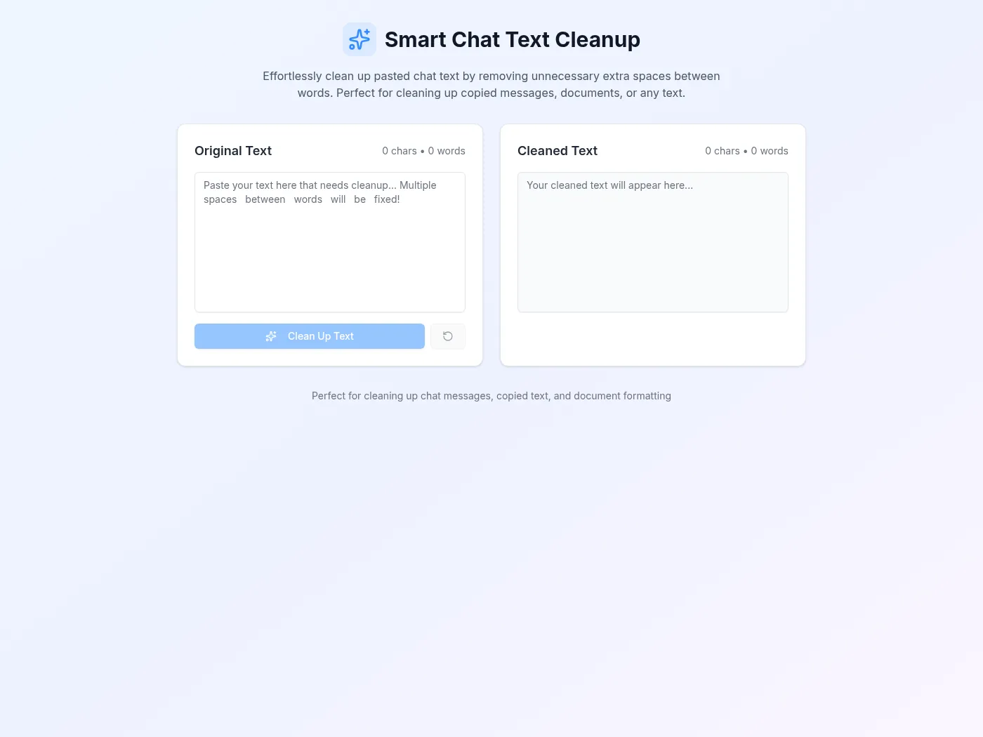 Smart Chat Text Cleanup Tool