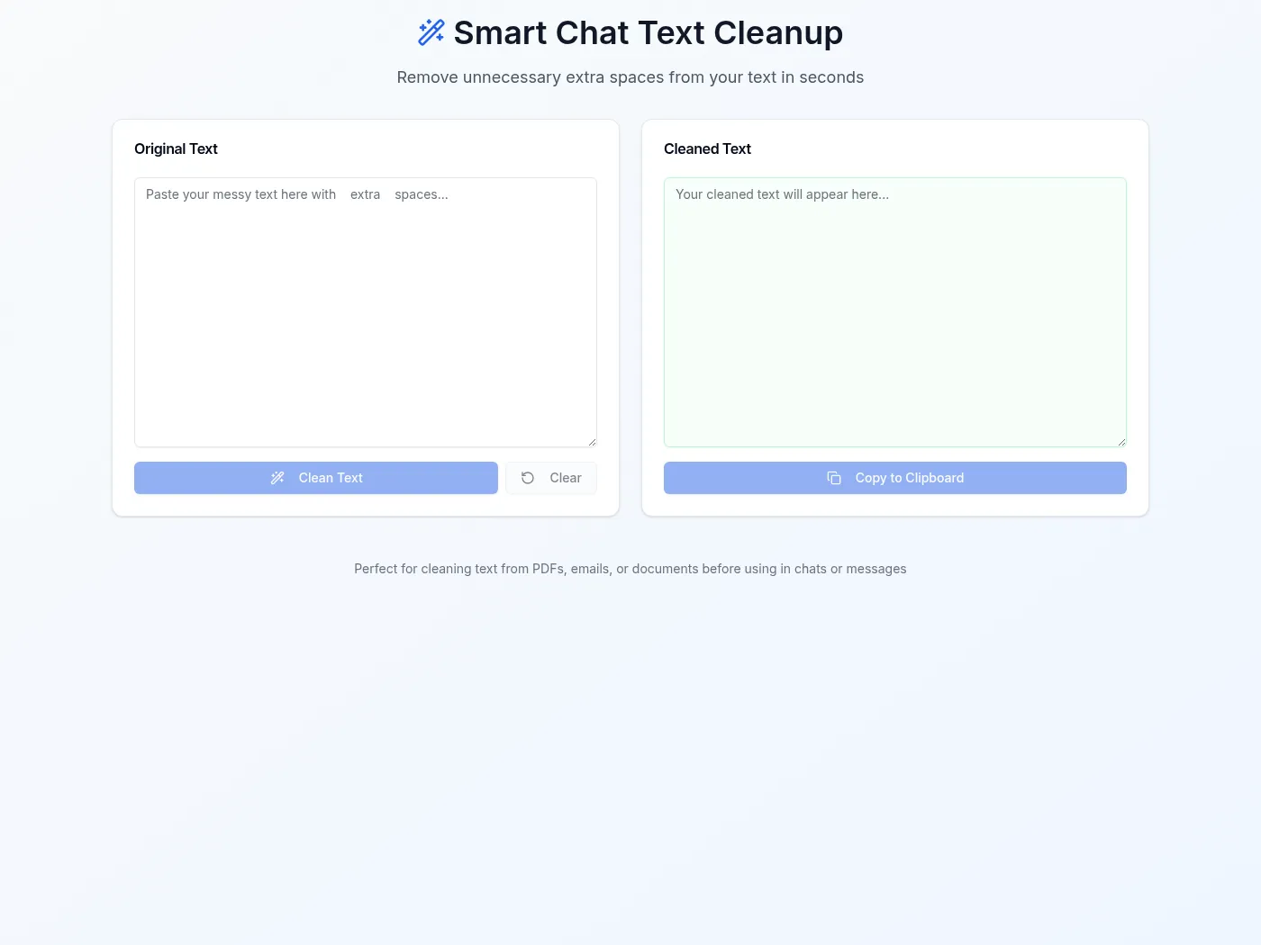 Smart Chat Text Cleanup Tool