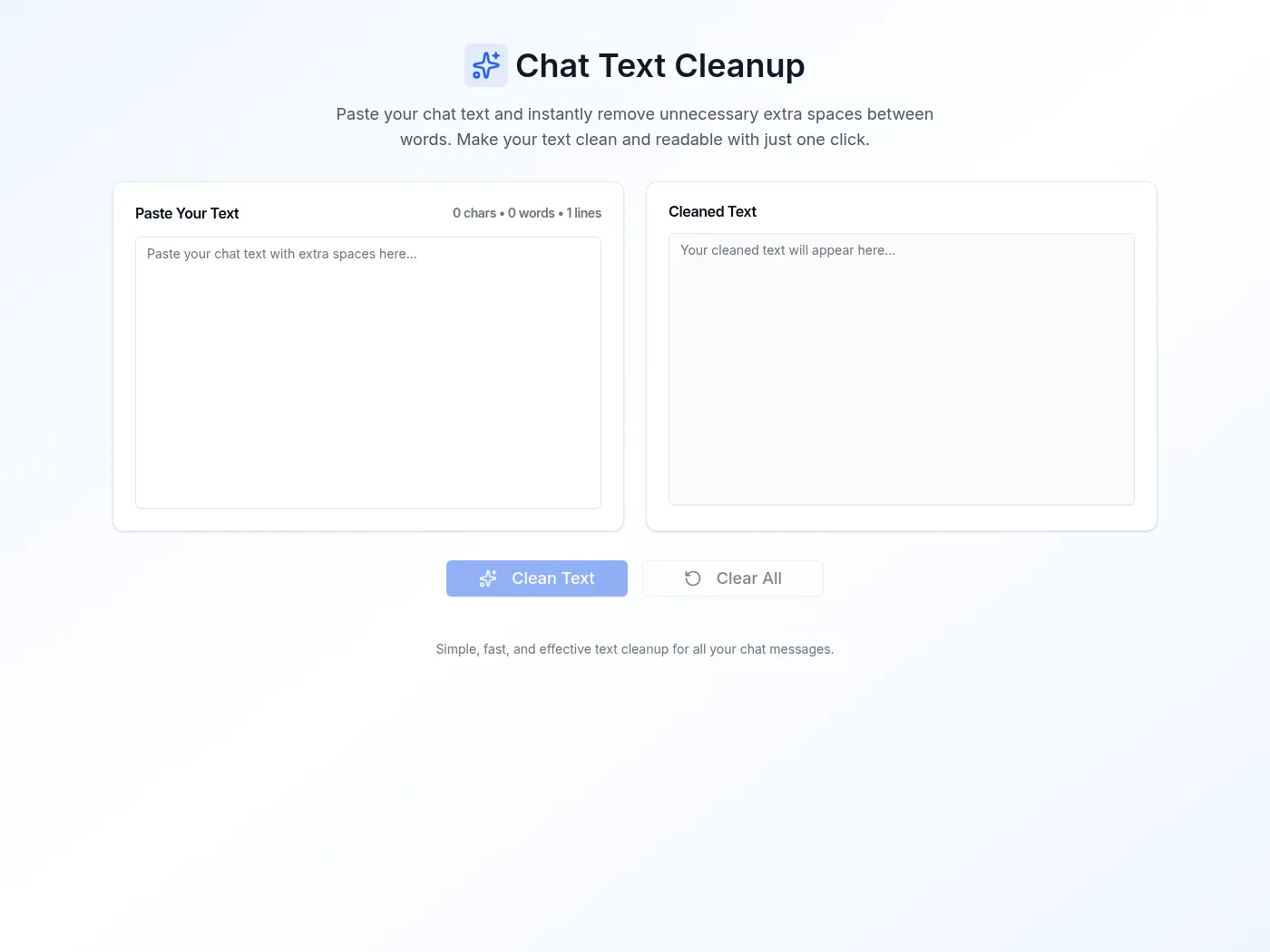 Chat Text Cleanup Tool