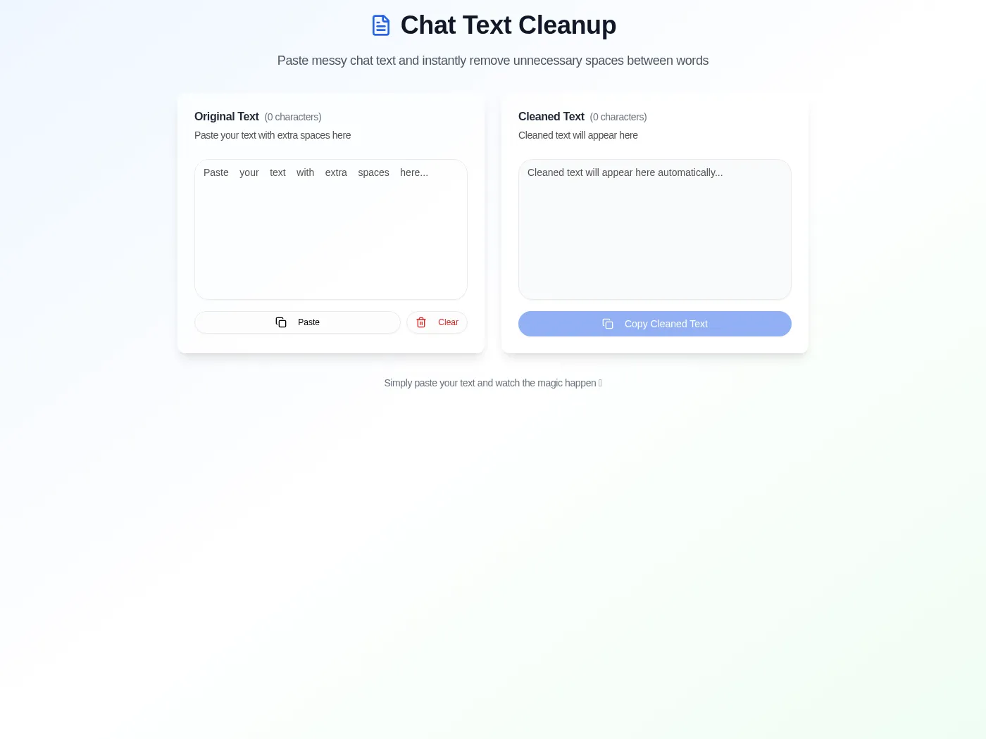 Chat Text Cleanup Tool
